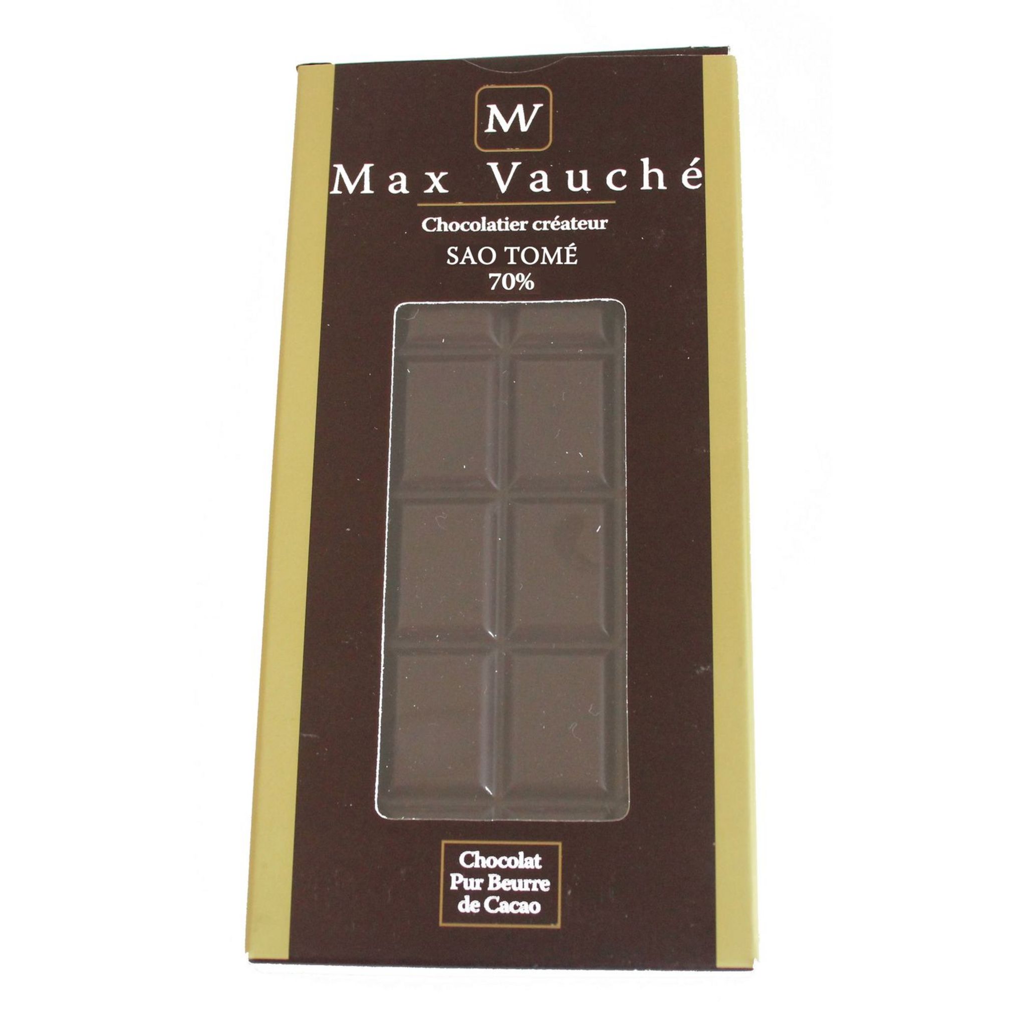 MAX VAUCHE Tablette de chocolat noir Sao Tomé 70% 100g pas cher - Auchan.fr