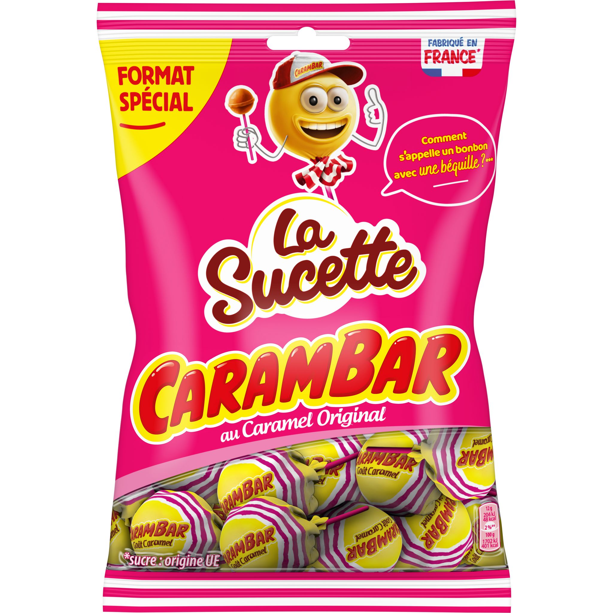 CARAMBAR Sucettes au caramel original 204g pas cher - Auchan.fr