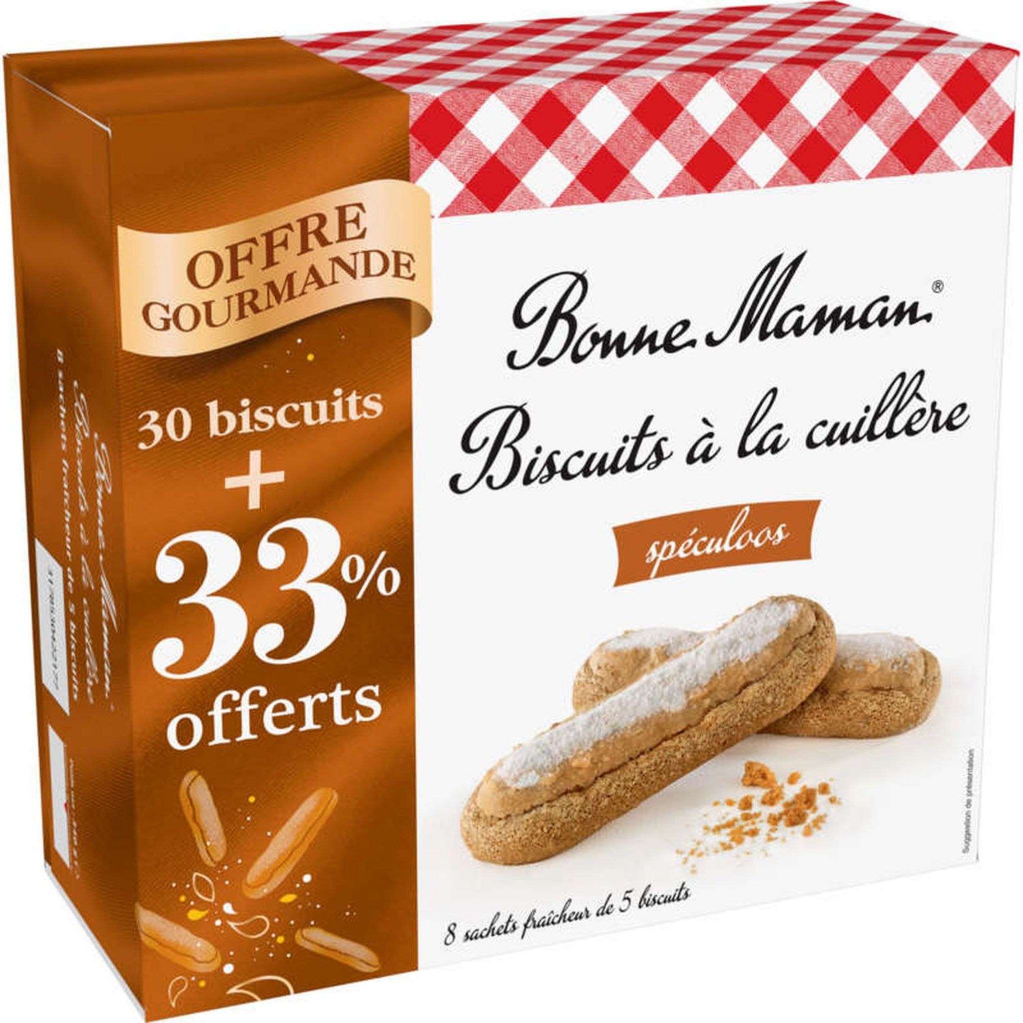 BONNE MAMAN Biscuits à la cuillère goût spéculoos sachets fraîcheur 30 ...
