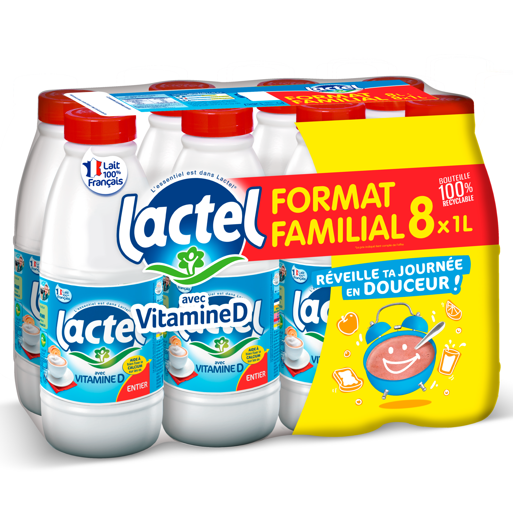LACTEL Lait entier UHT 8x1l pas cher - Auchan.fr