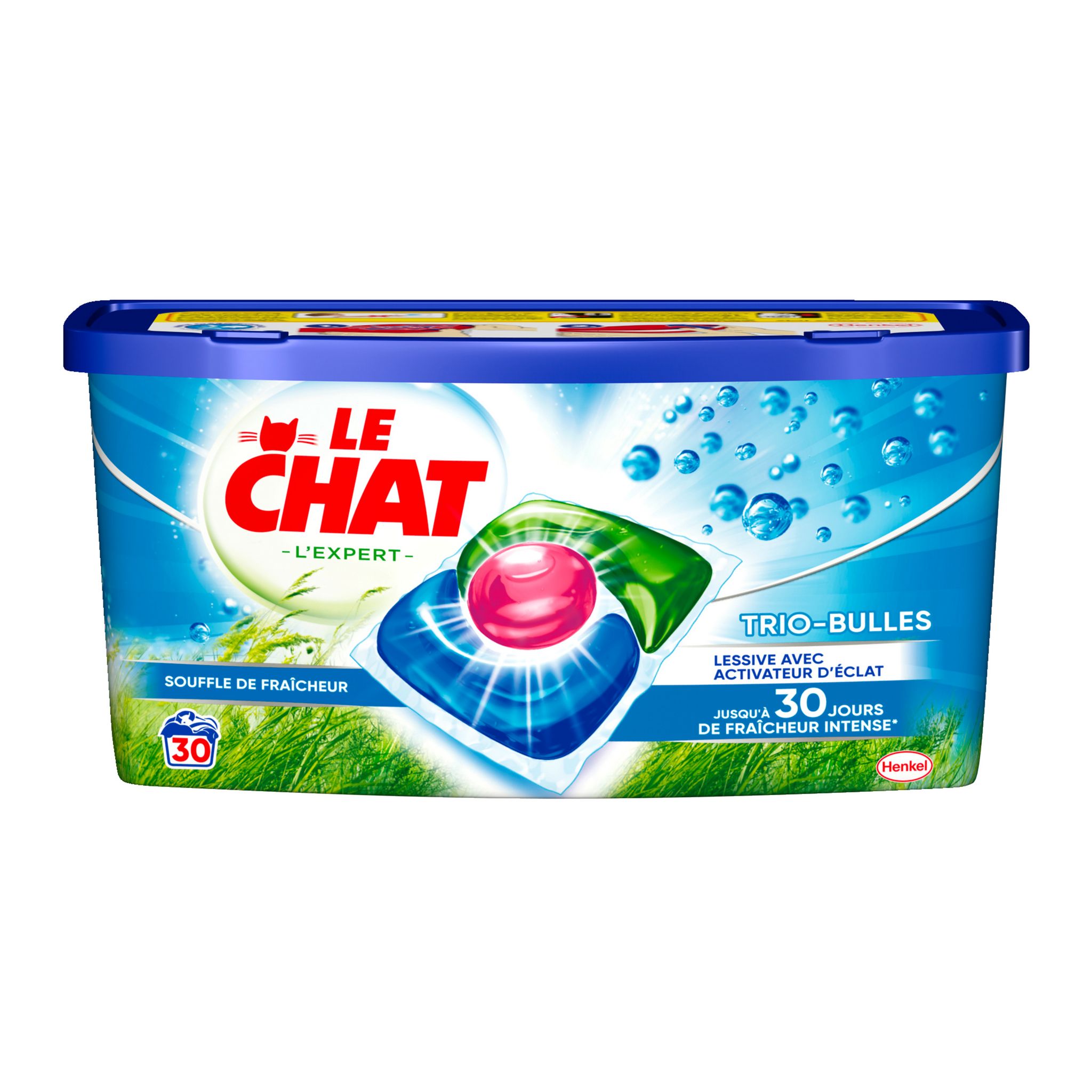 LE CHAT Lessives capsules Expert Trio-bulles Souffle de fraîcheur 30 ...