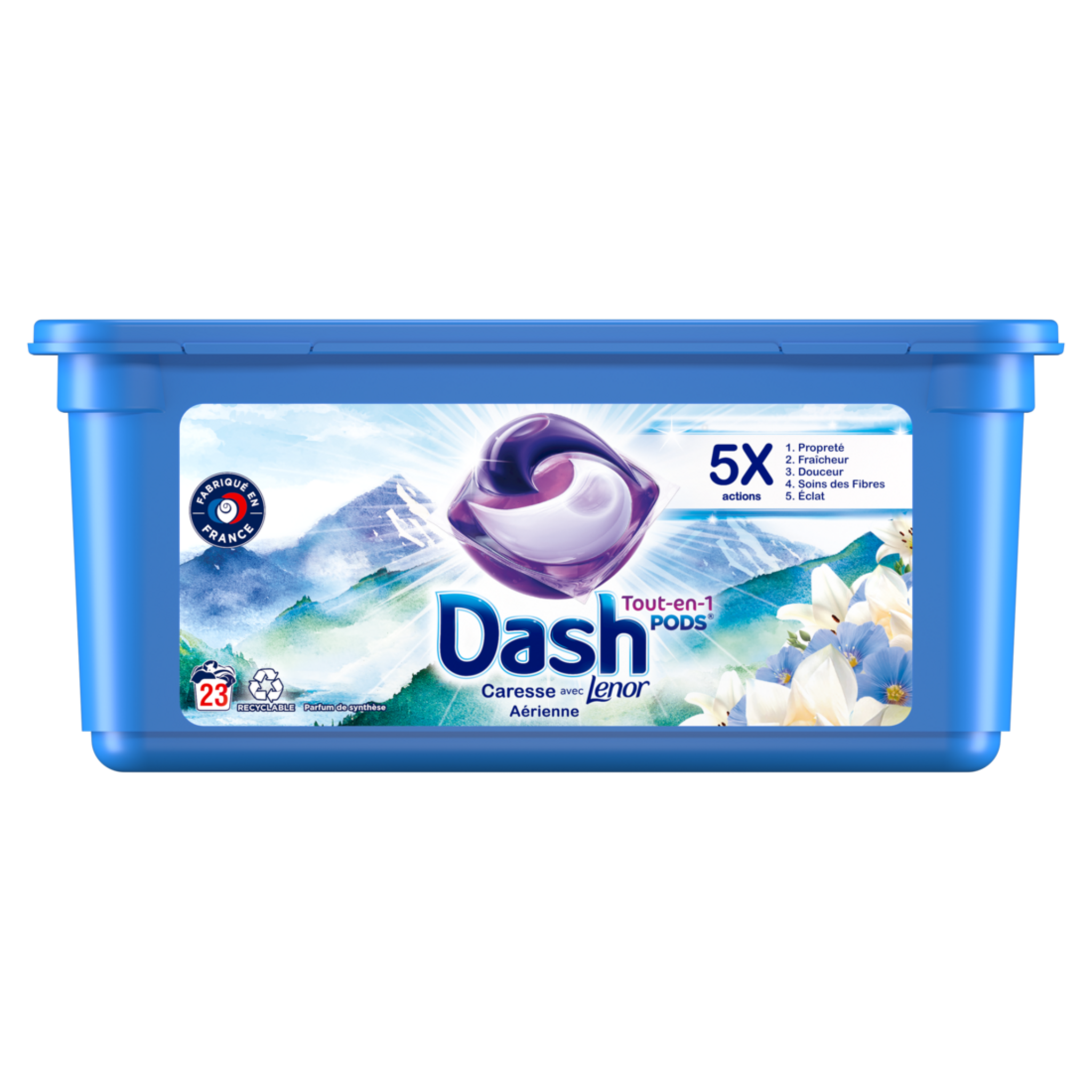 DASH Pods Lessive en capsules tout en 1 caresse aérienne 23 capsules ...