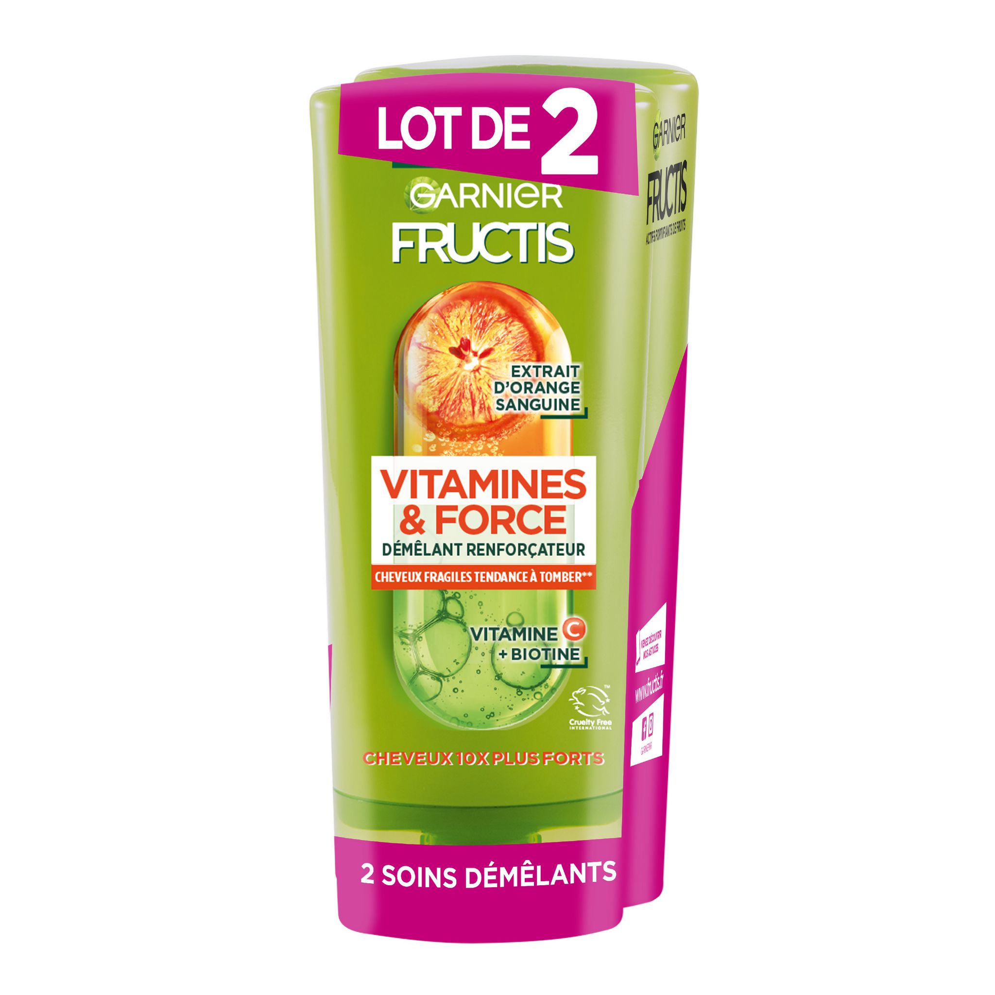 FRUCTIS Vitamines & force Soin démêlant renforçateur à la vitamine C et ...