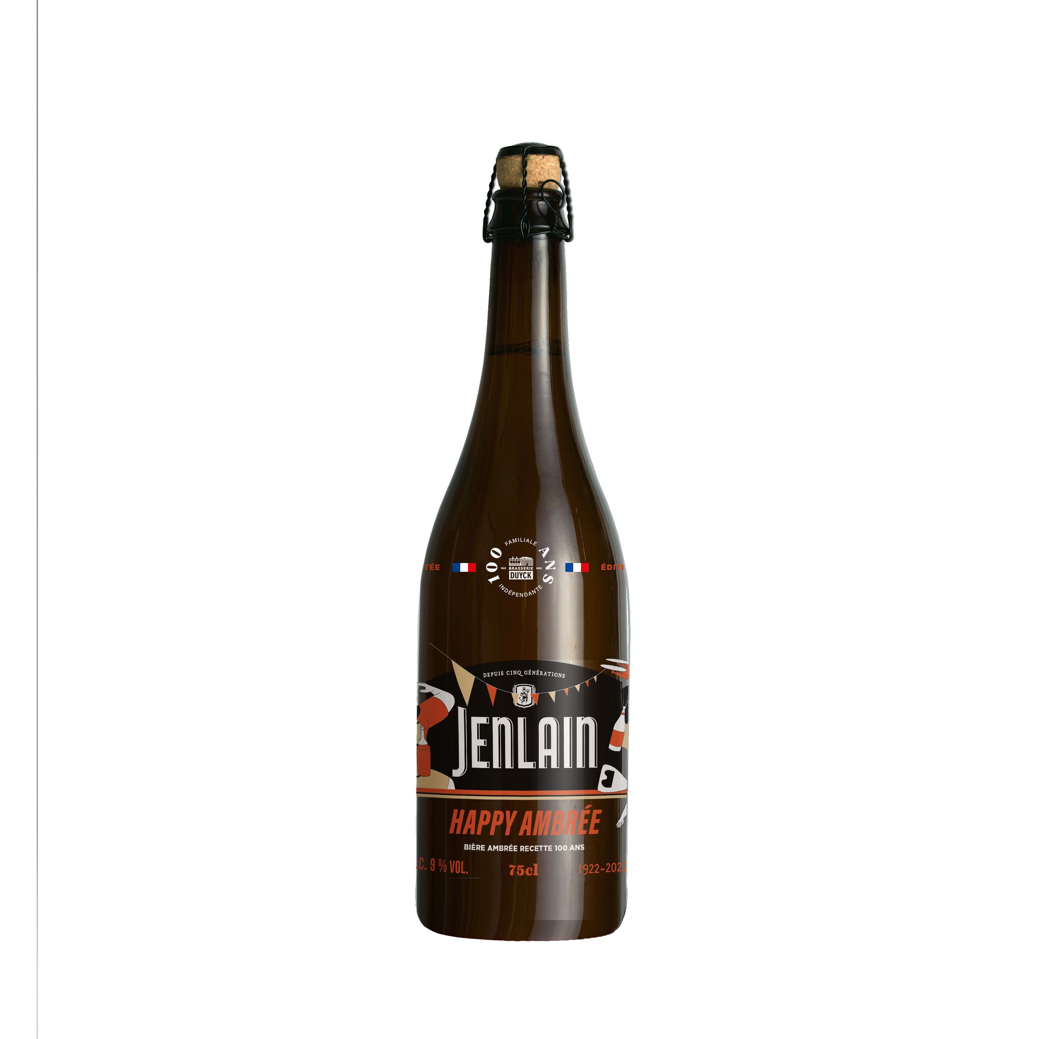 JENLAIN Bière ambrée happy 9% 75cl pas cher - Auchan.fr