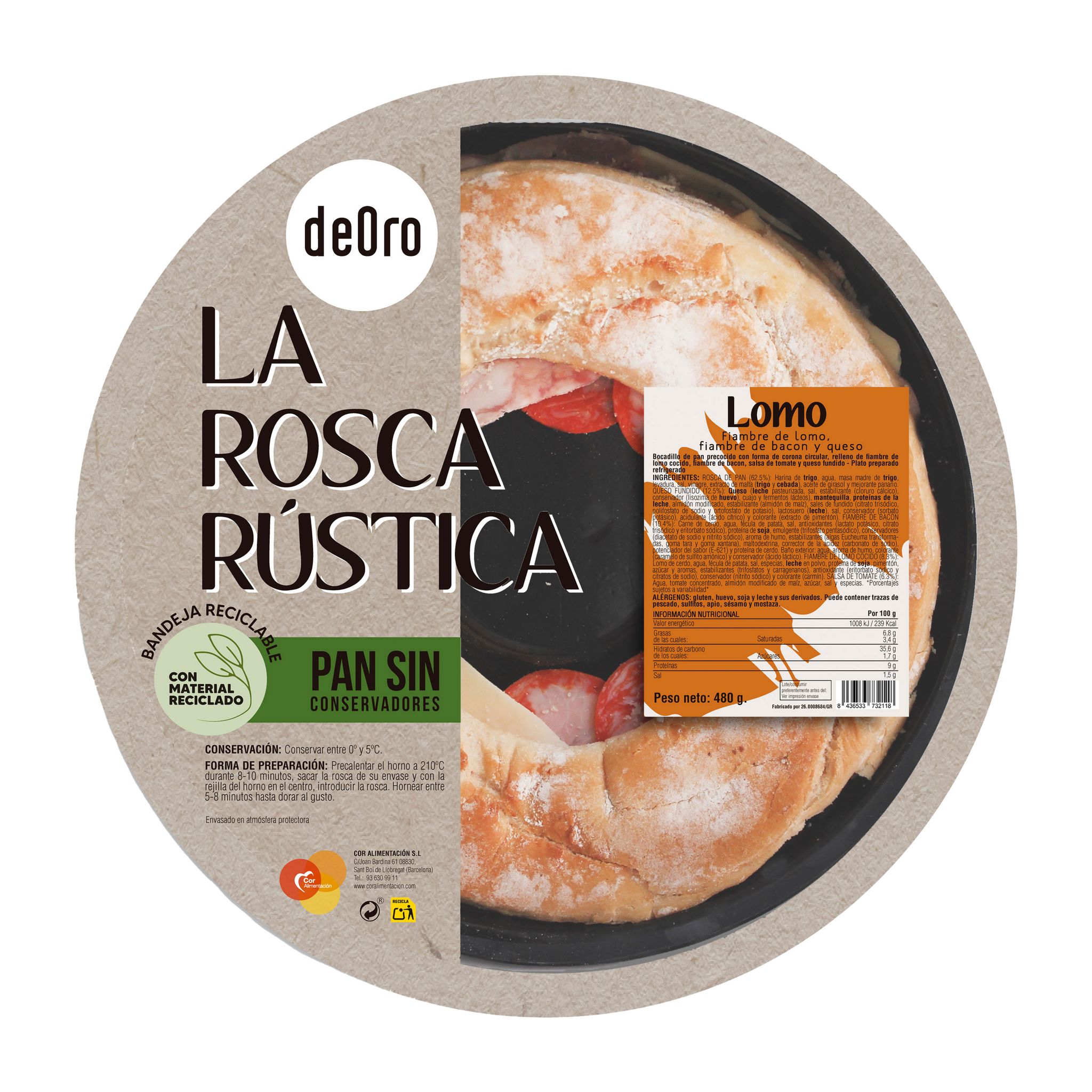 DEORO La rosca rustica au bacon et fromage 480g pas cher - Auchan.fr