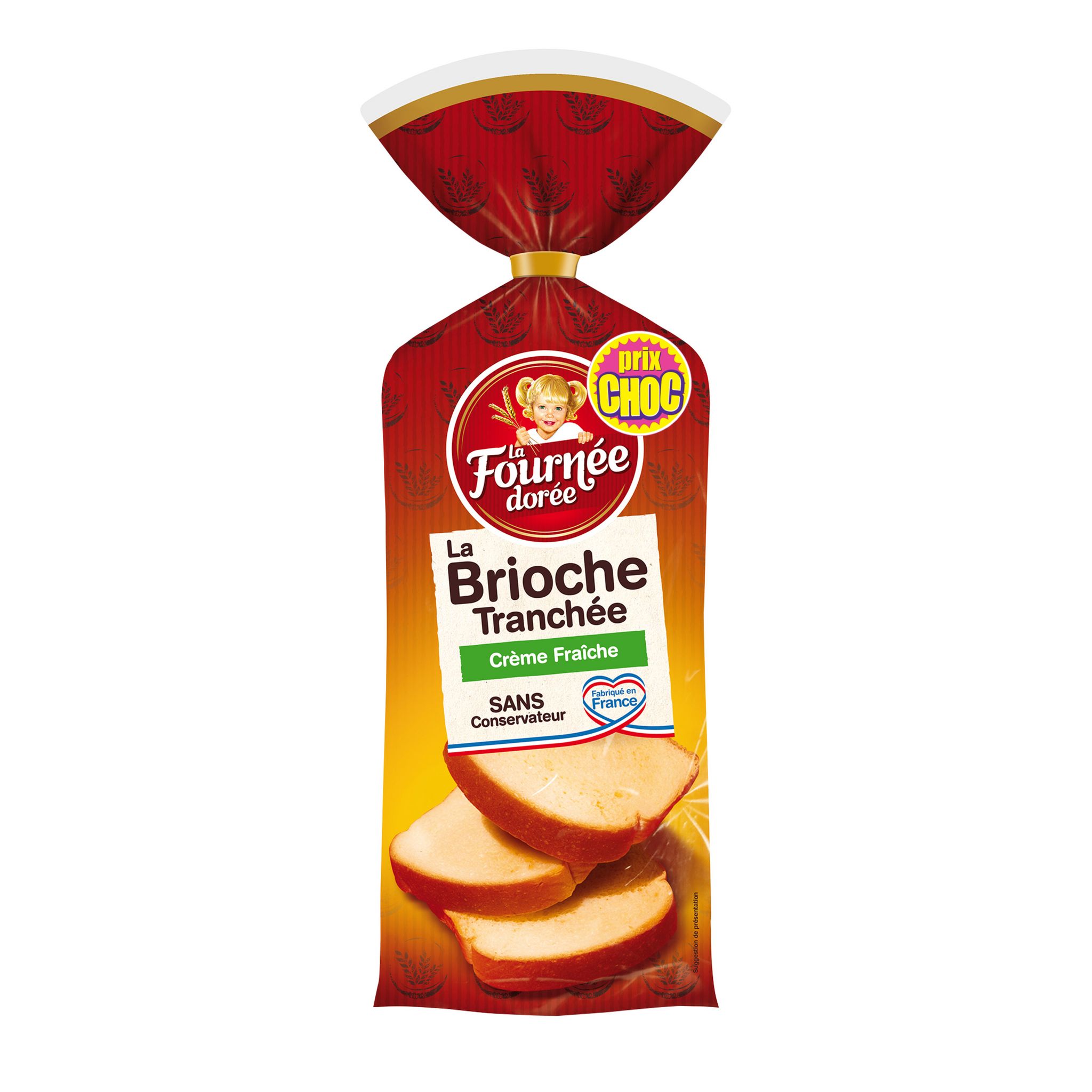 LA FOURNEE DOREE Brioche tranché à la crème fraîche 500g pas cher ...