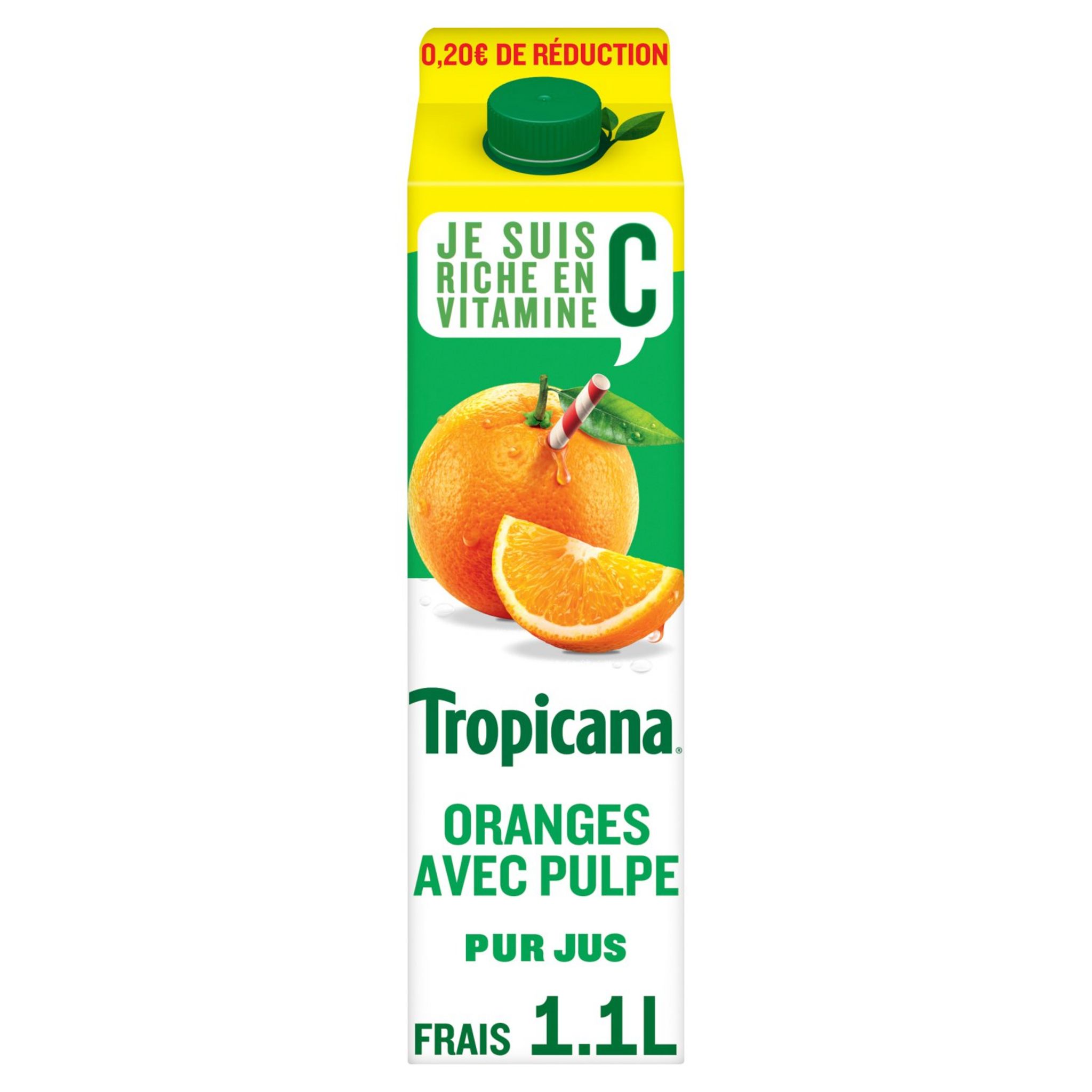 TROPICANA Pur jus d'orange avec pulpe 1.1l pas cher - Auchan.fr