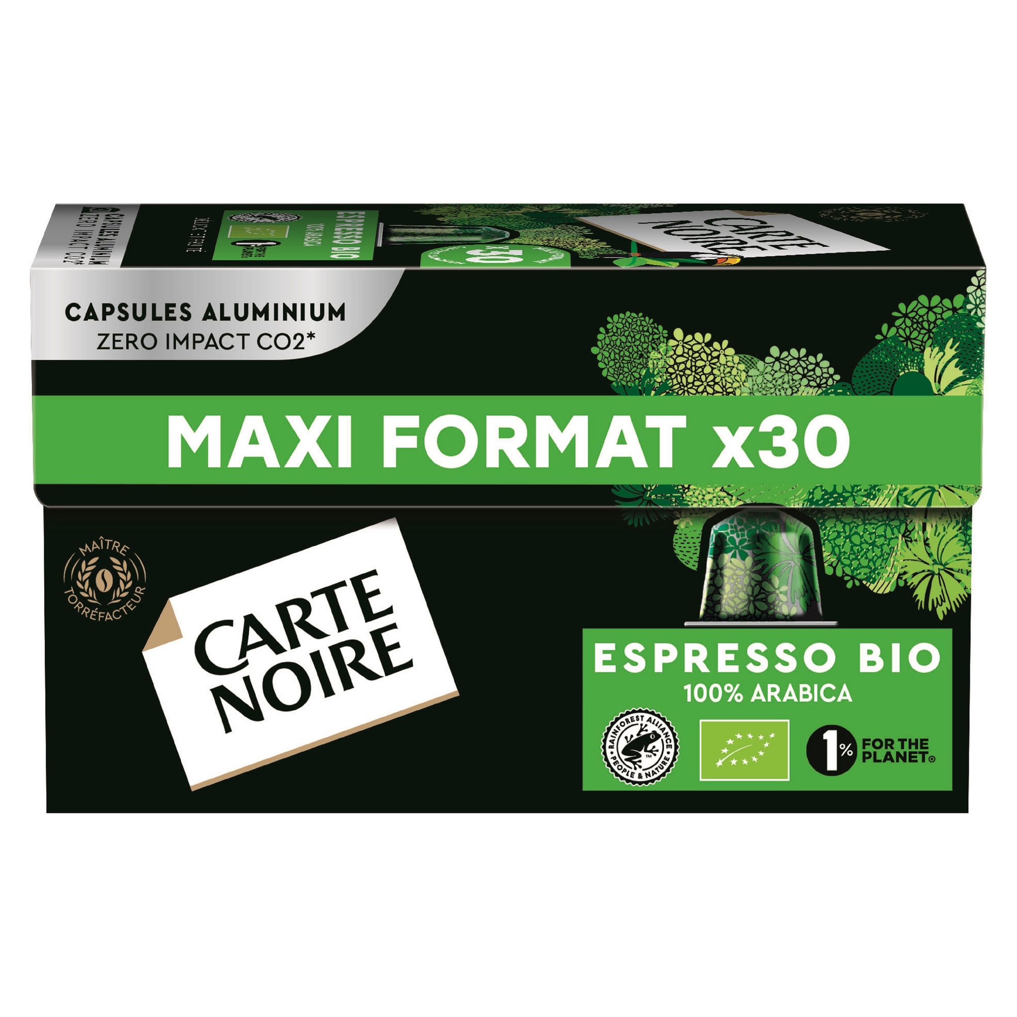 CARTE NOIRE Café Espresso bio en capsules aluminium 30 capsules 165g ...