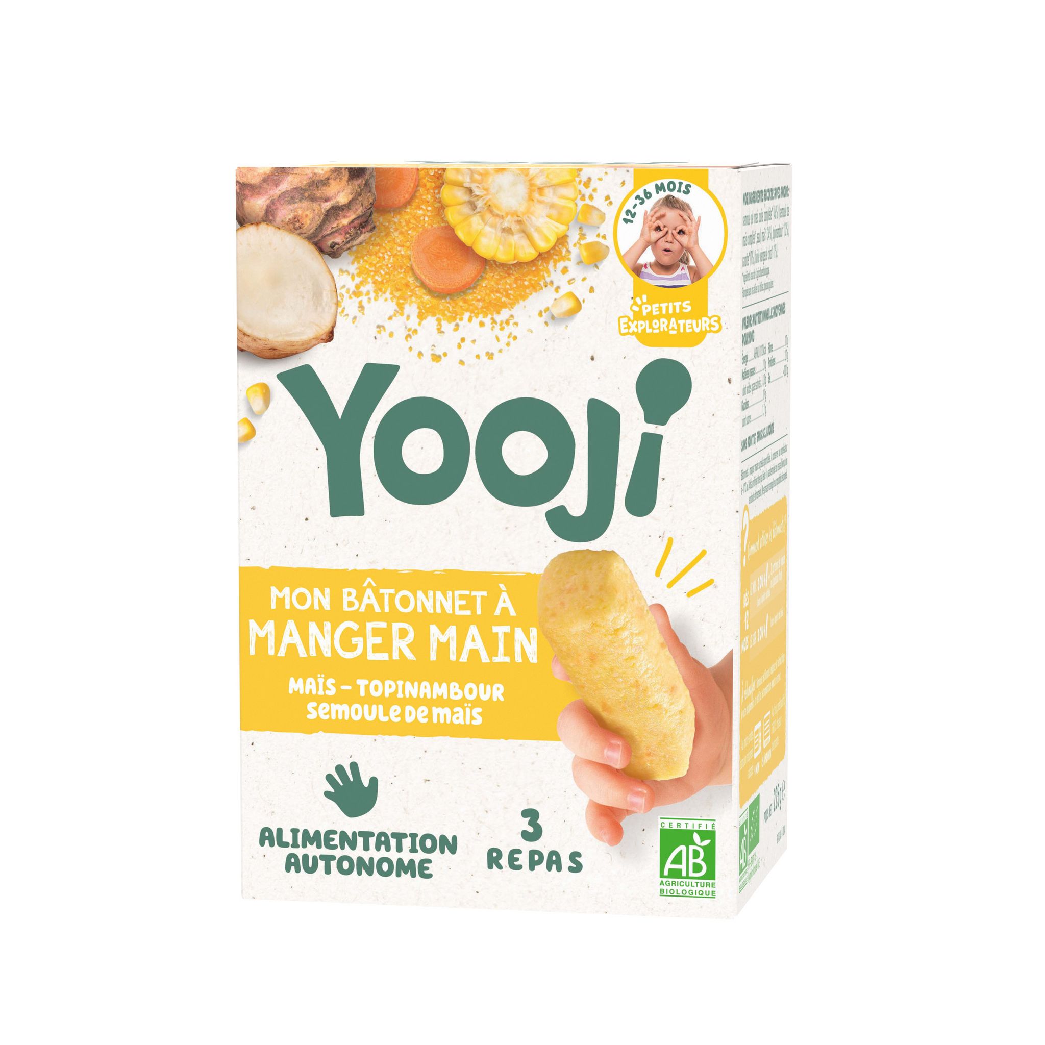YOOJI Bâtonnet à manger main maïs et topinambour semoule de maïs bio ...