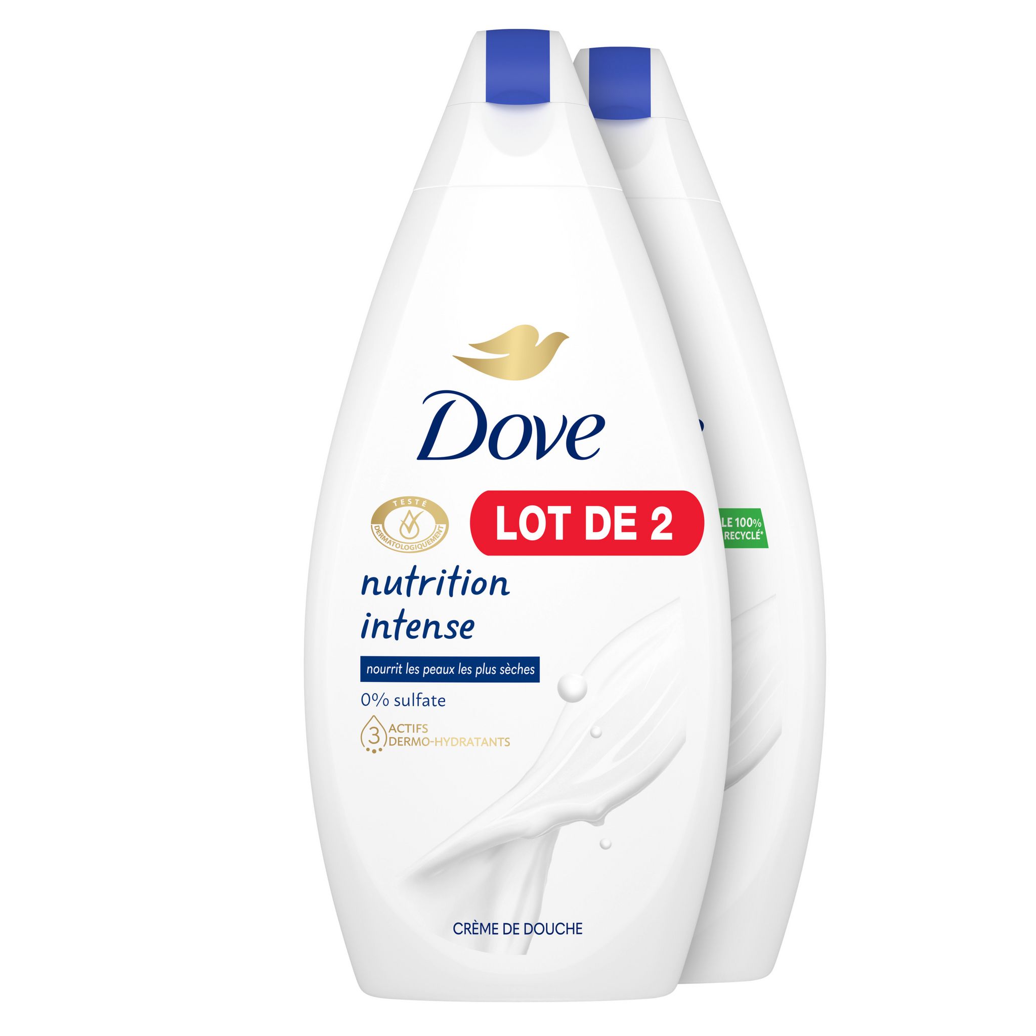 DOVE Crème de douche nutrition intense 2x450ml pas cher - Auchan.fr