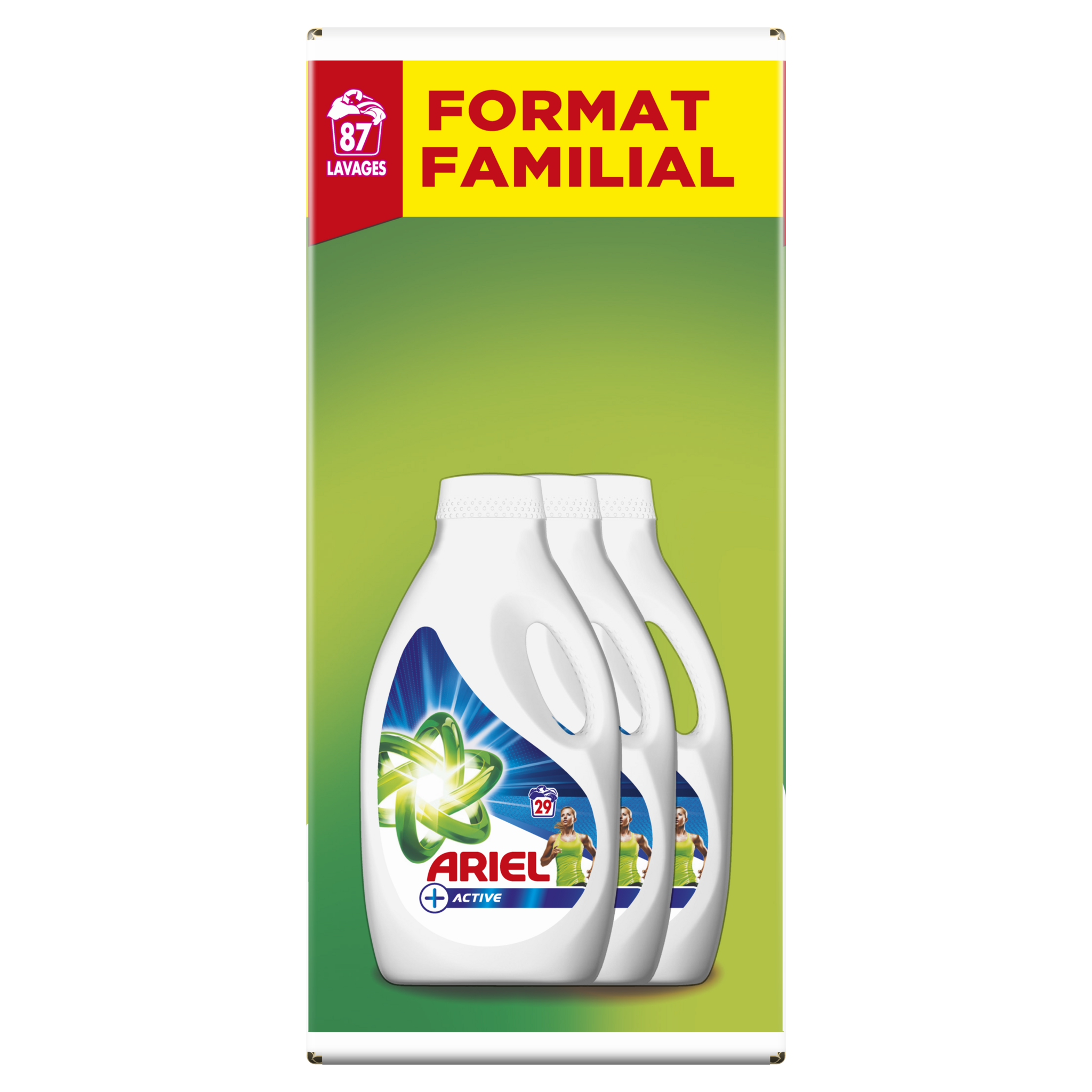 ARIEL Lessive linge active 3x29 lavages 3x1.45l pas cher - Auchan.fr