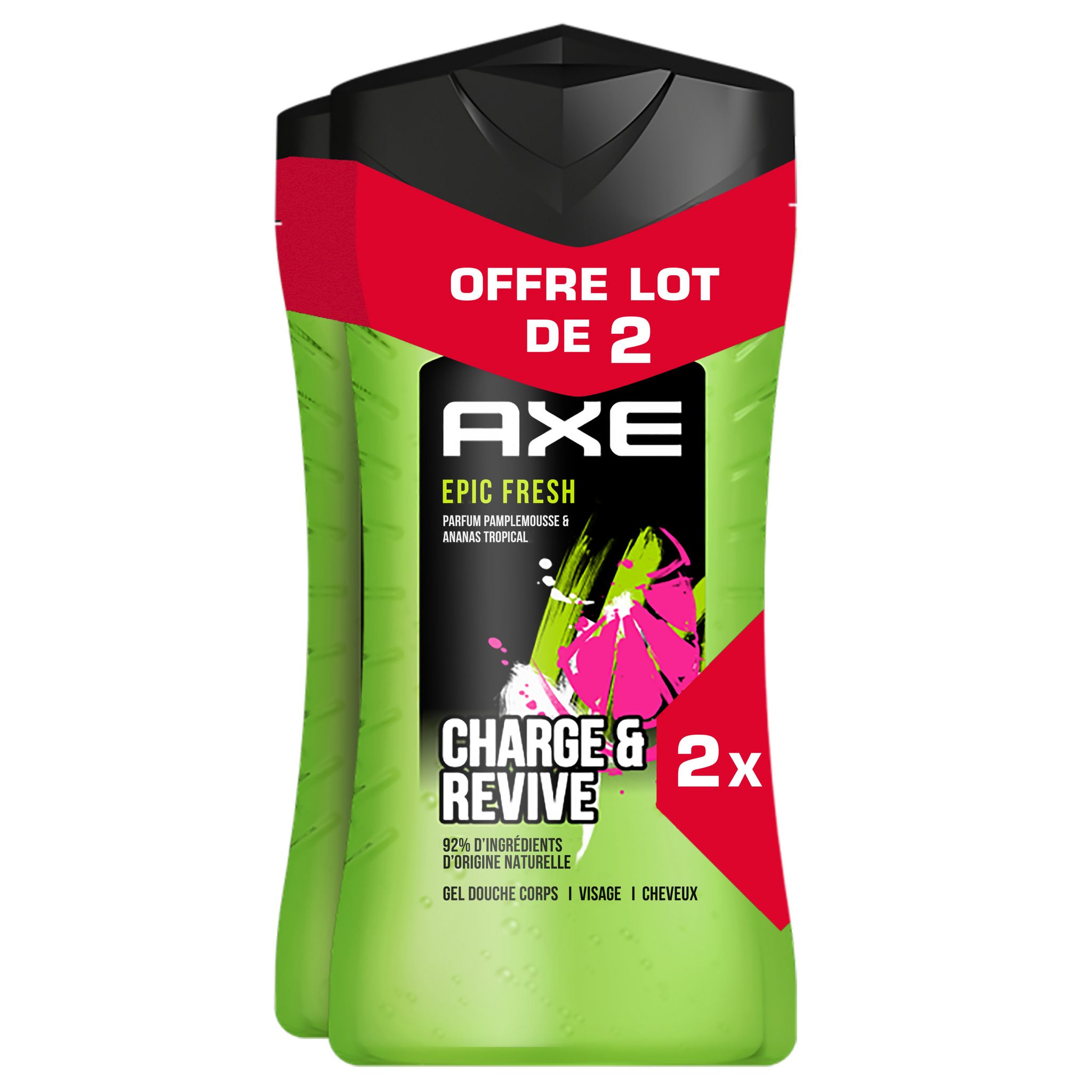 AXE Gel douche epic fresh 2x250ml pas cher - Auchan.fr
