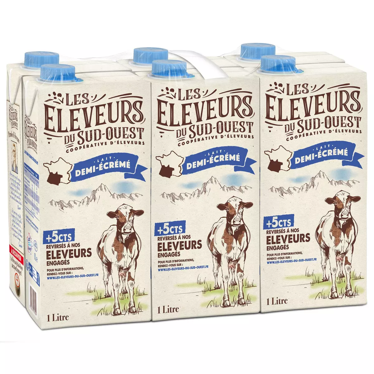 LES ELEVEURS DU SUD OUEST Lait demi-écrémé UHT 6x1l pas cher - Auchan.fr LES ELEVEURS DU SUD OUEST Lait demi-écrémé UHT 6x1l pas cher - Auchan.fr