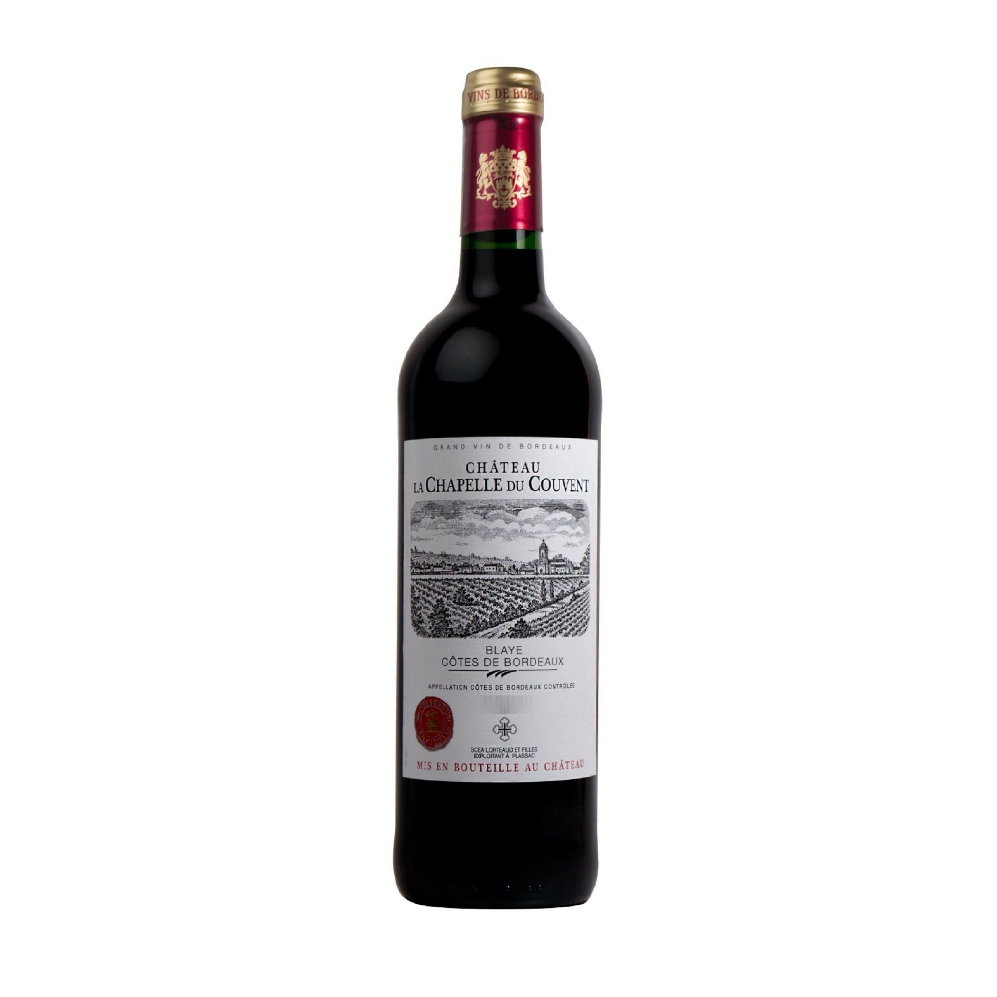 Vin rouge AOP Blaye Cotes-de-Bordeaux Château la Chapelle du couvent ...