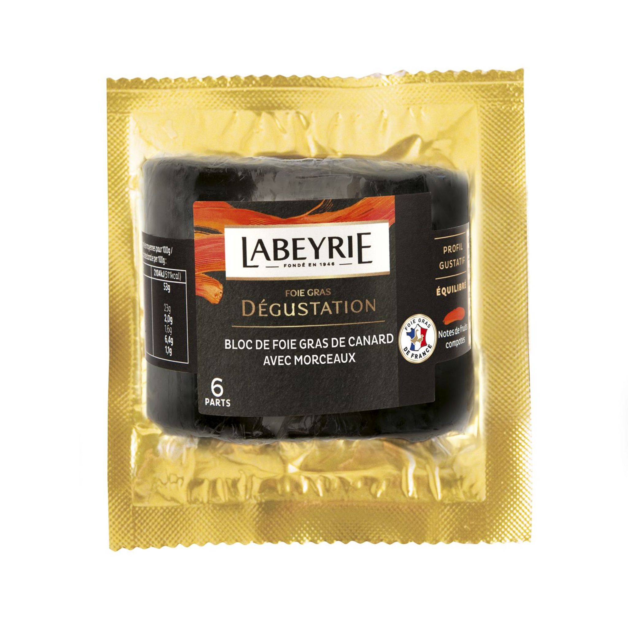 LABEYRIE Bloc de foie gras de canard avec morceaux 6 parts 200g pas ...