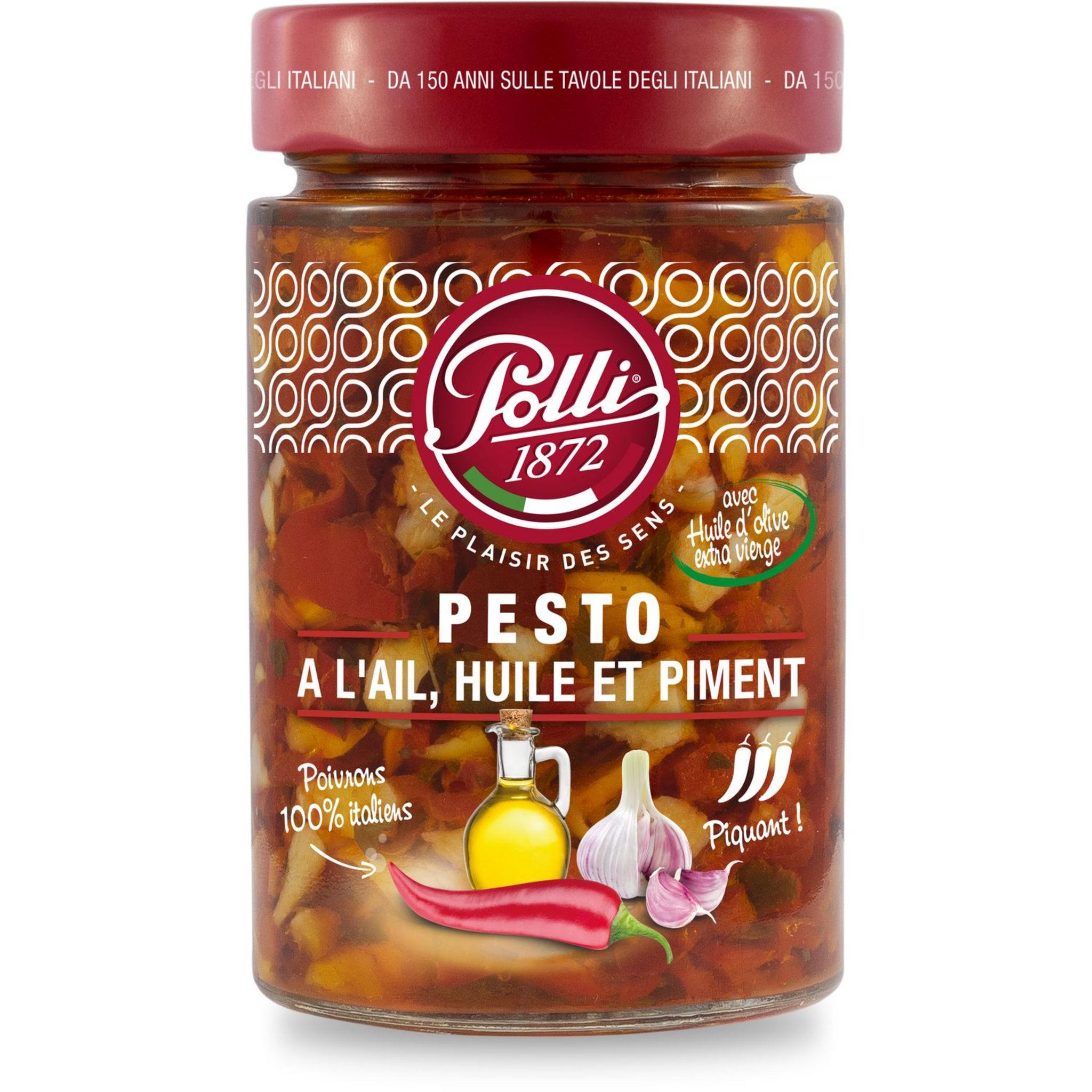 POLLI 1872 Sauce pesto à l'ail huile et piment 190g pas cher - Auchan.fr