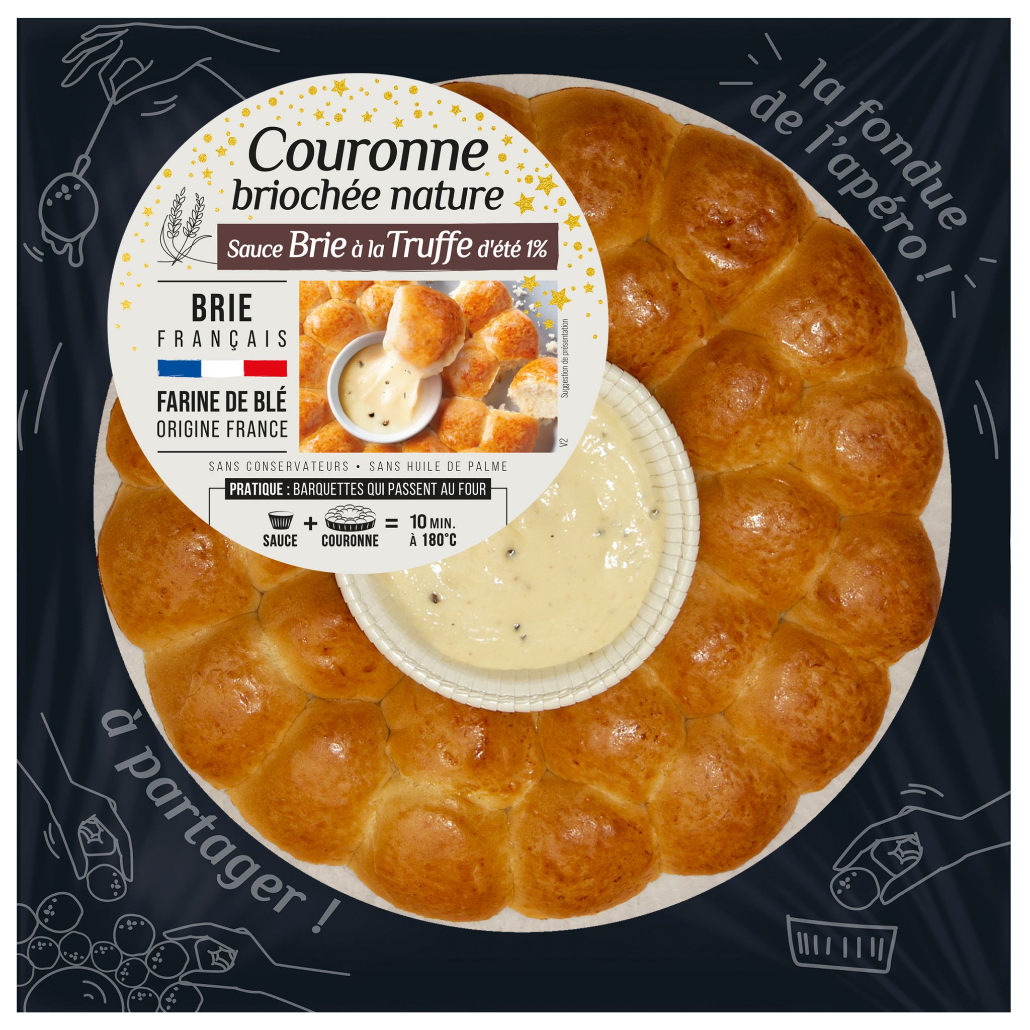 PASO Couronne briochée nature et brie à la truffe d'été 1% 350g pas ...