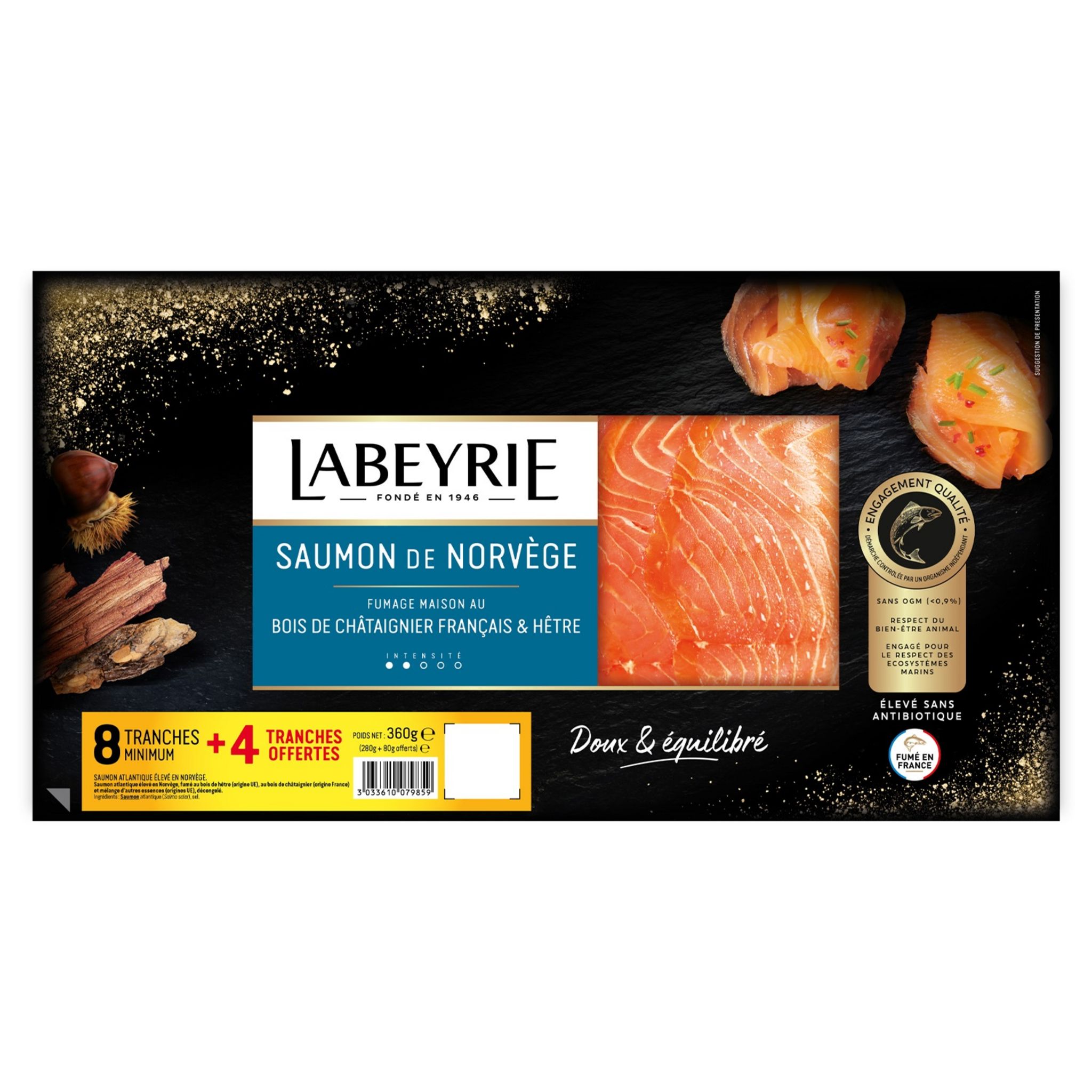 LABEYRIE Saumon de Norvège fumé maison au bois de châtaignier français ...