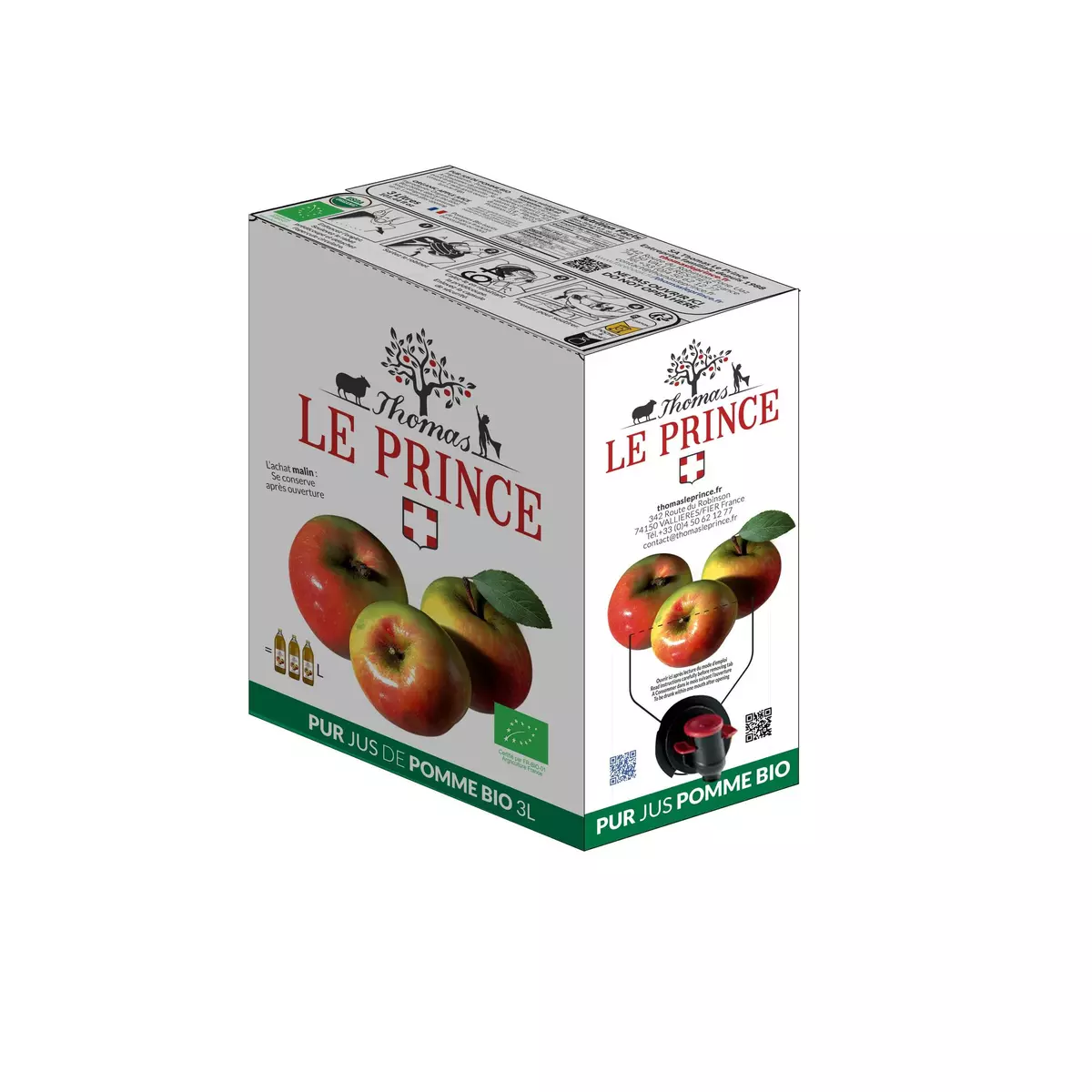 THOMAS LE PRINCE Pur jus de pomme bio 3l pas cher - Auchan.fr THOMAS LE PRINCE Pur jus de pomme bio 3l pas cher - Auchan.fr