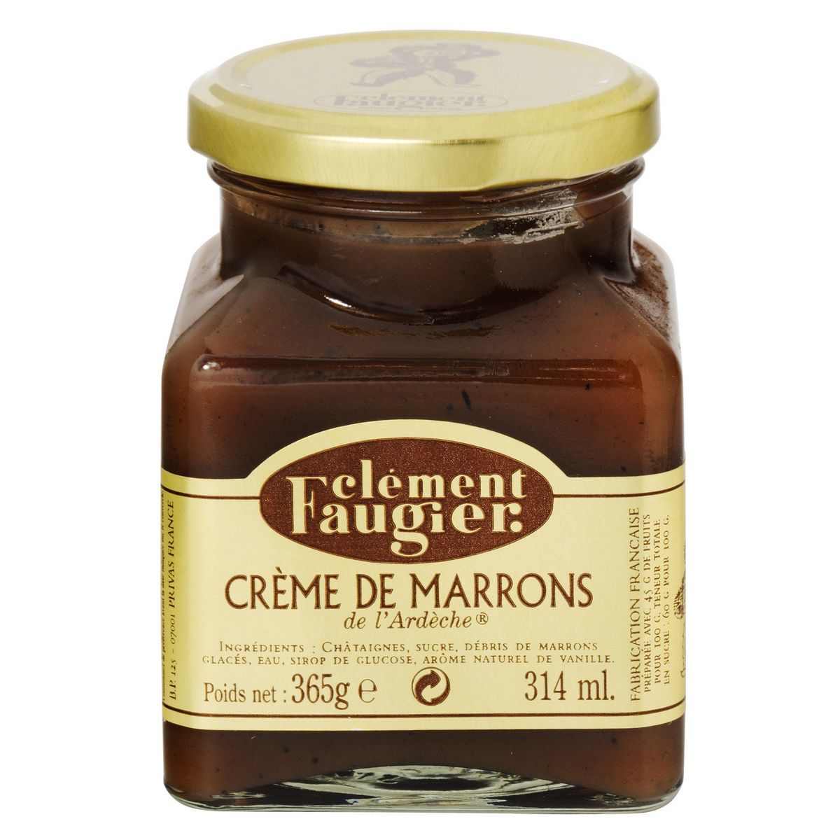 CLEMENT FAUGIER Crème de marrons de l'Ardèche en pot 365g pas cher ...