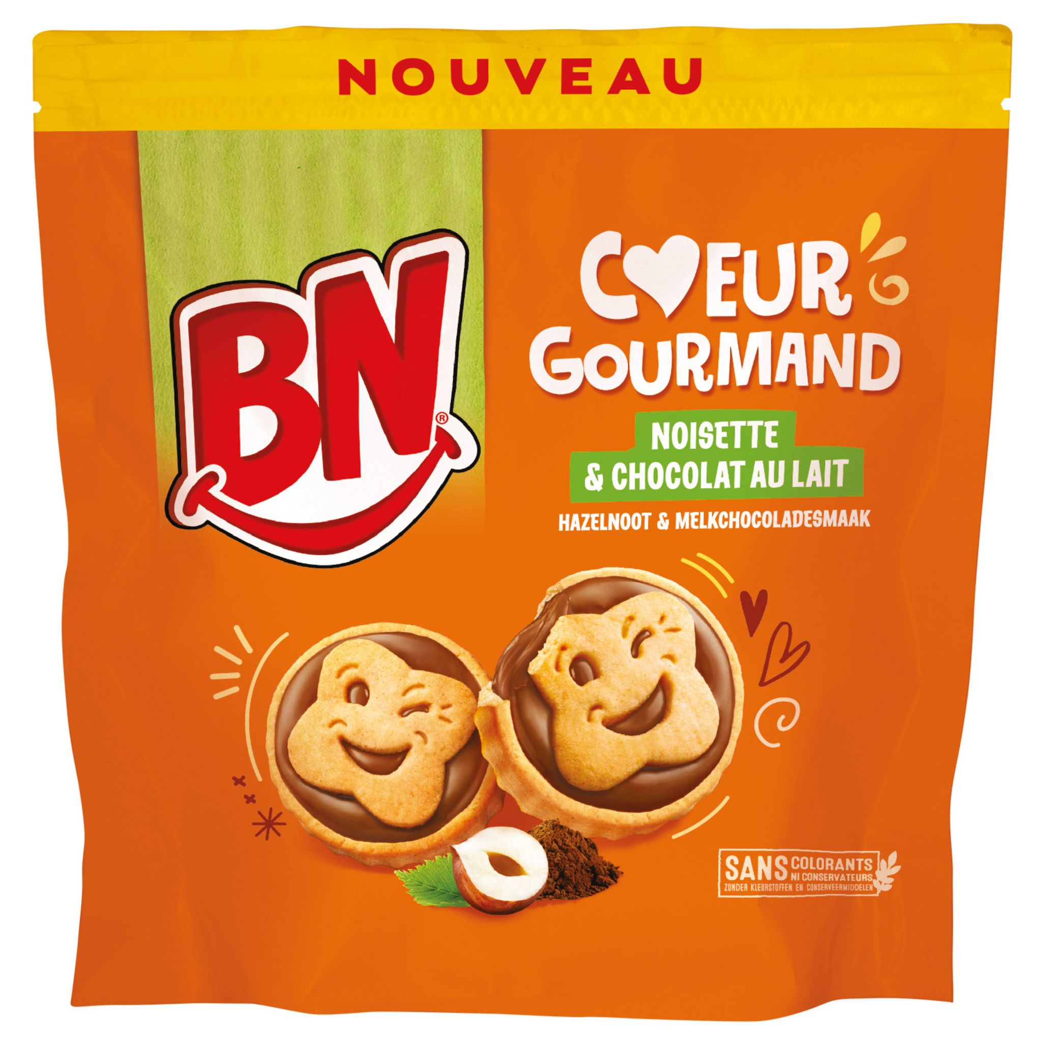 BN Coeur gourmand biscuits noisette et chocolat au lait 228g pas cher ...