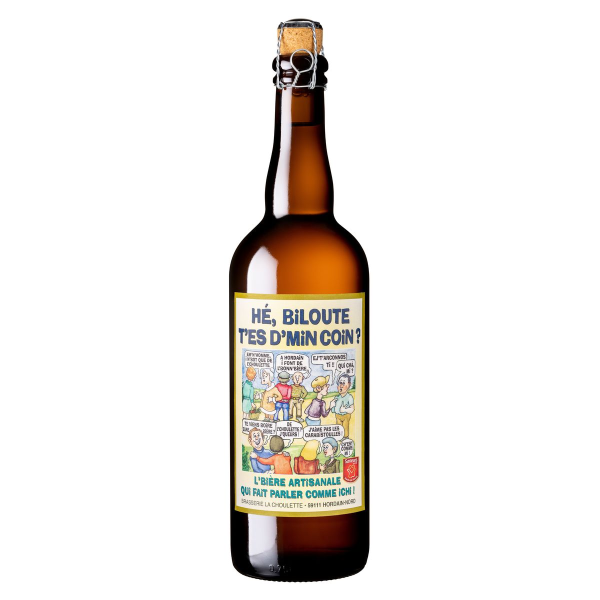 HE BILOUTE T'ES D'MIN COIN Bière blonde 7% 75cl pas cher - Auchan.fr
