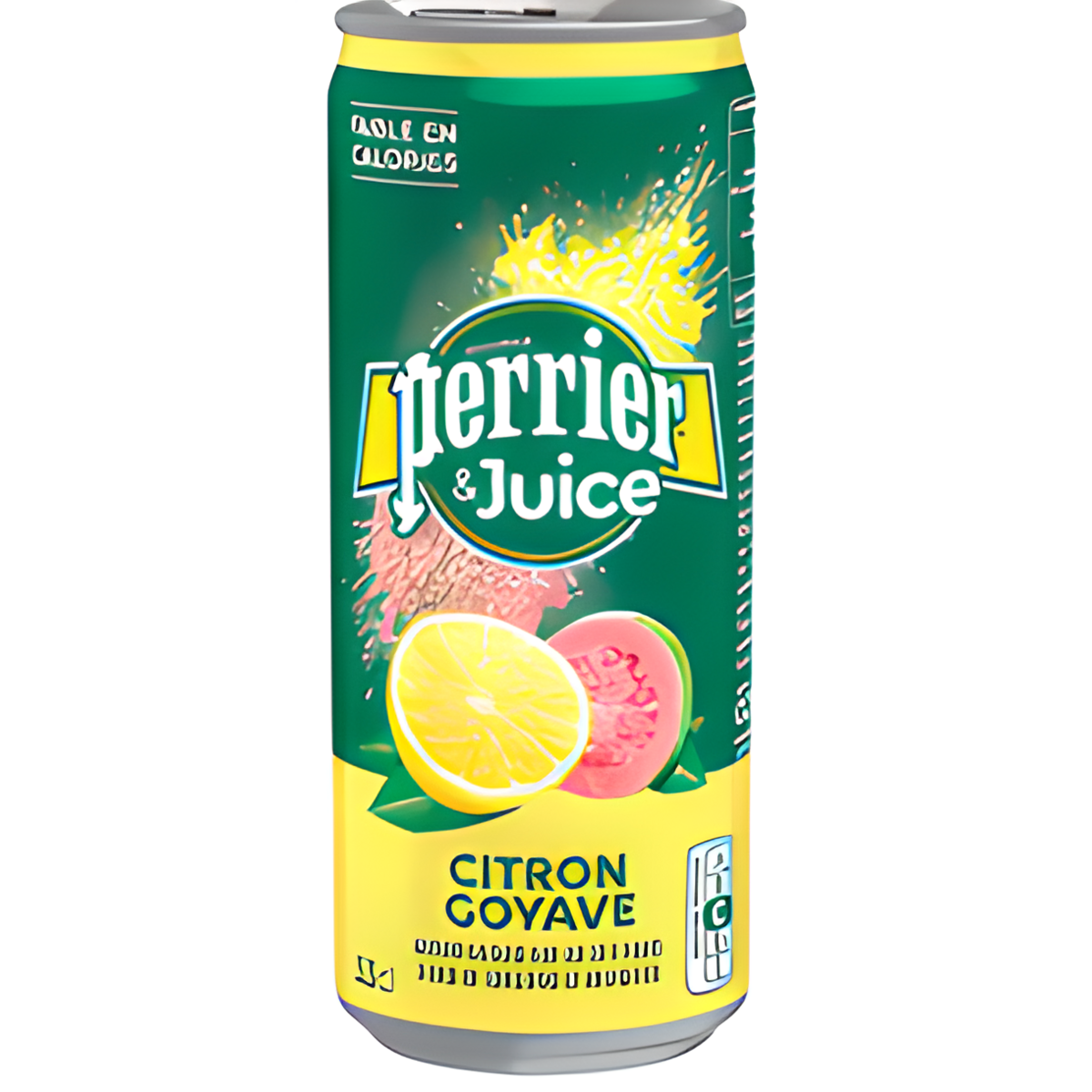 PERRIER Eau gazeuse Juice aromatisée citron goyave boîte 33cl pas cher ...