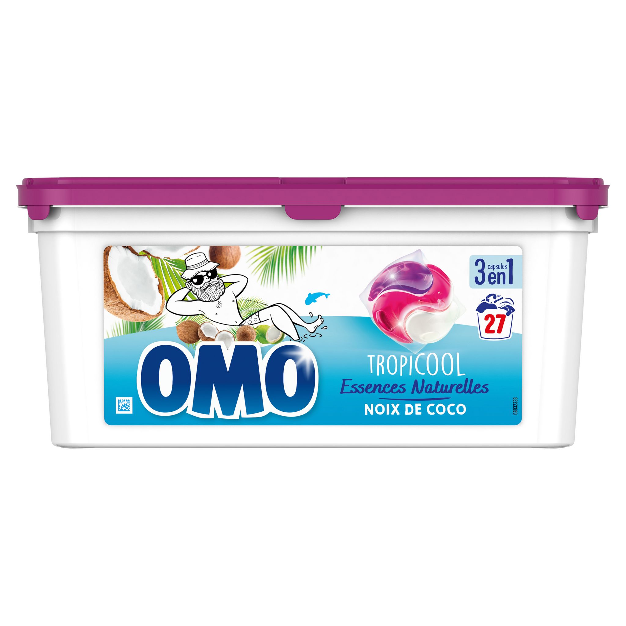 OMO Lessive capsules 3 en 1 Noix de coco 27 capsules pas cher - Auchan.fr
