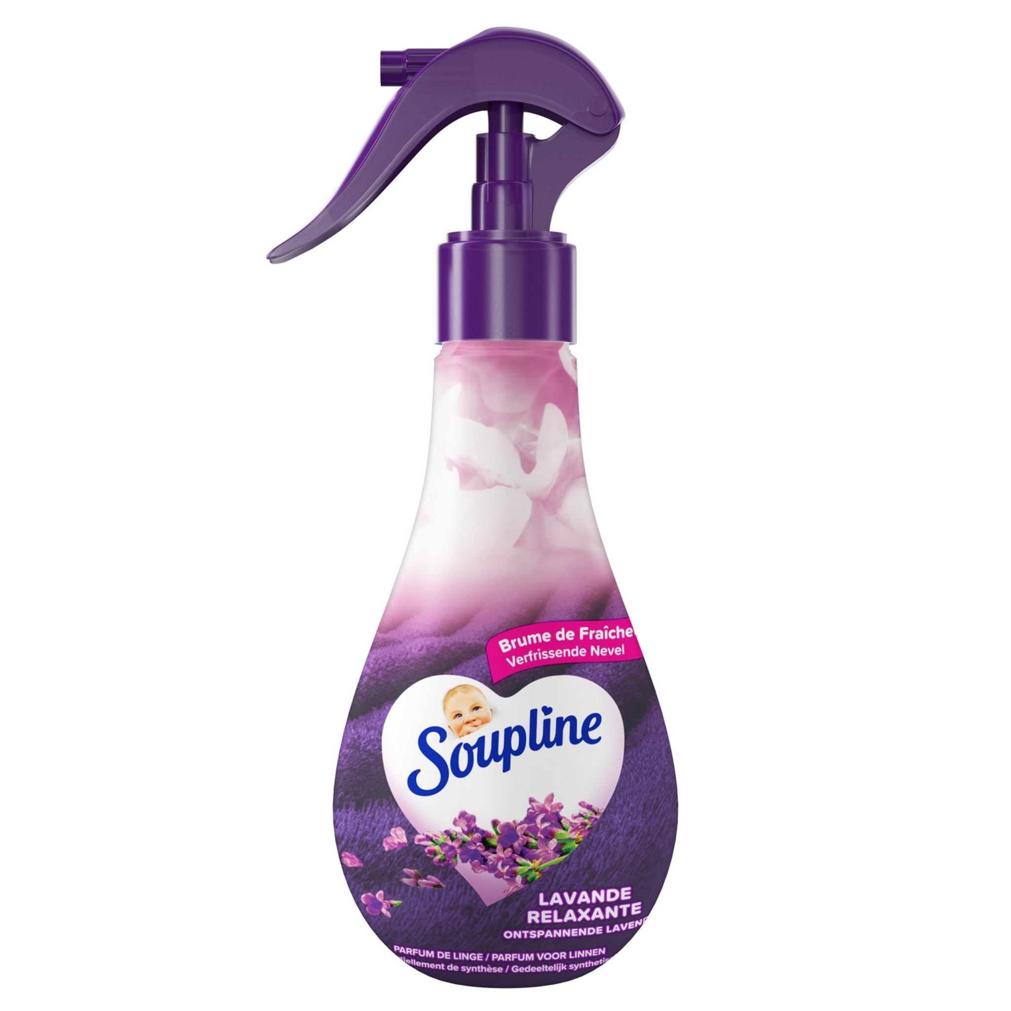 SOUPLINE Parfum de linge Spray brume de fraîcheur lavande relaxante ...