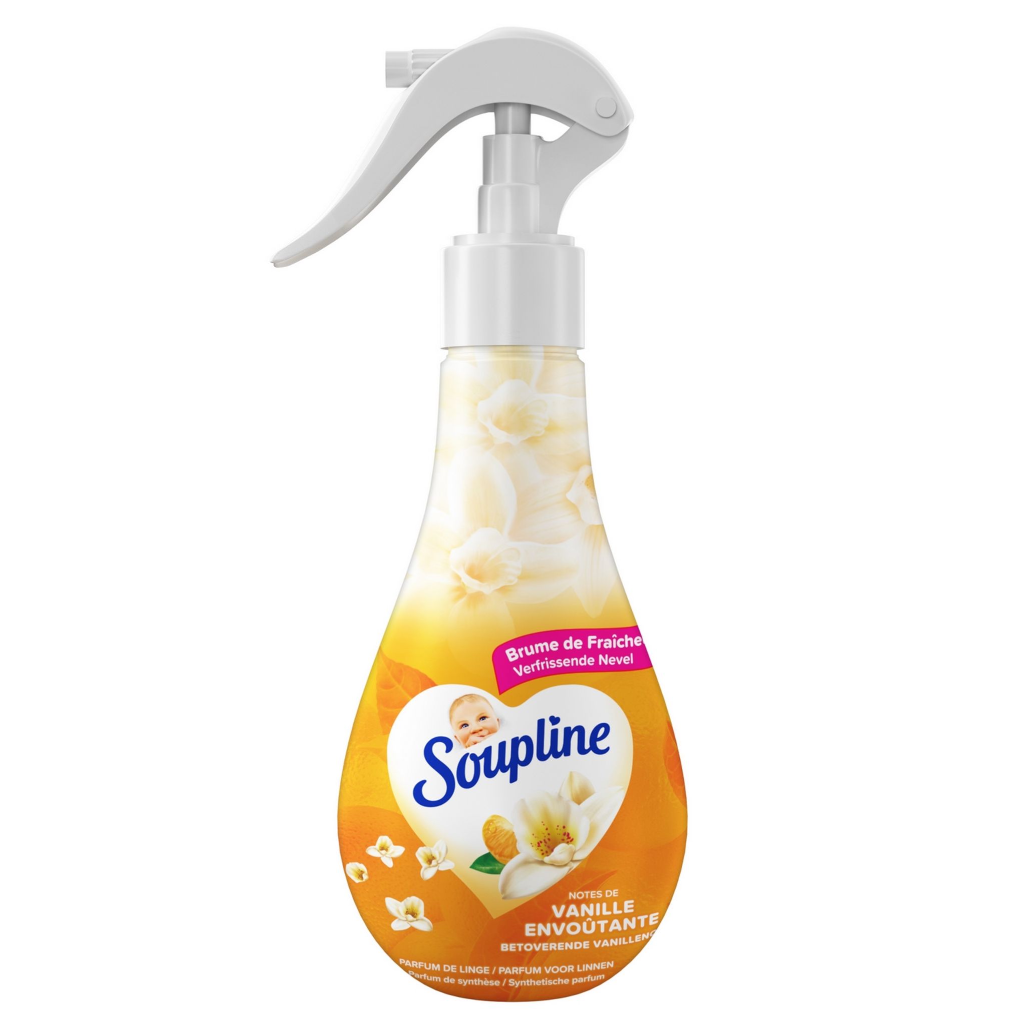 SOUPLINE Parfum de linge Spray brume de fraîcheur vanille envoûtante ...