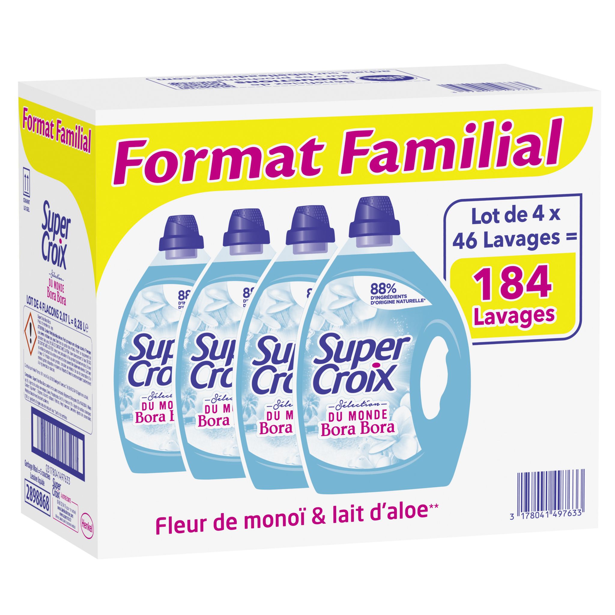 SUPER CROIX Lessive liquide Bora Bora fleur de monoï et lait d'aloe 184 ...