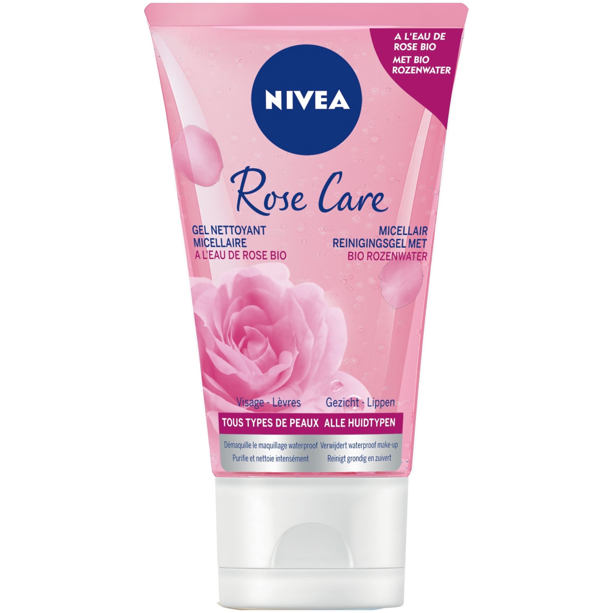 NIVEA Rose care Gel nettoyant micellaire à l'eau de rose bio tous types ...