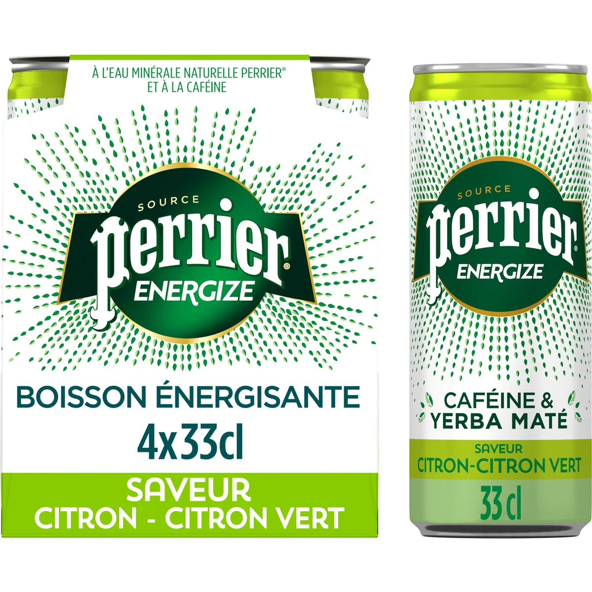 PERRIER Eau minérale gazeuse Energize bio aromatisée citron et citron ...
