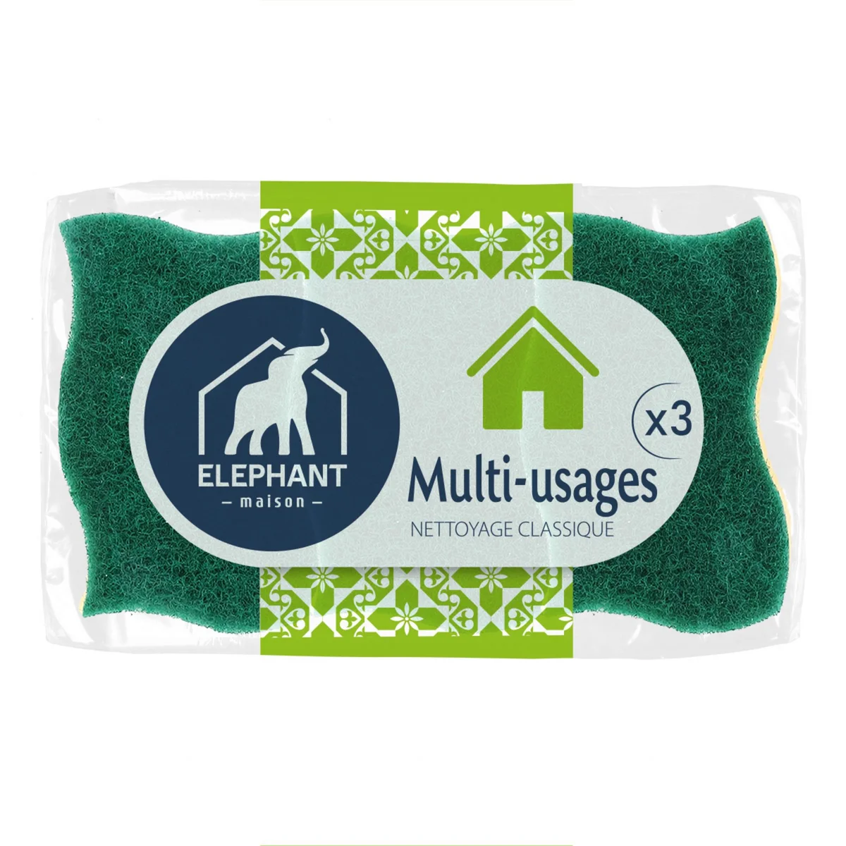 ELEPHANT Eponges multi-usages 3 éponges pas cher - Auchan.fr