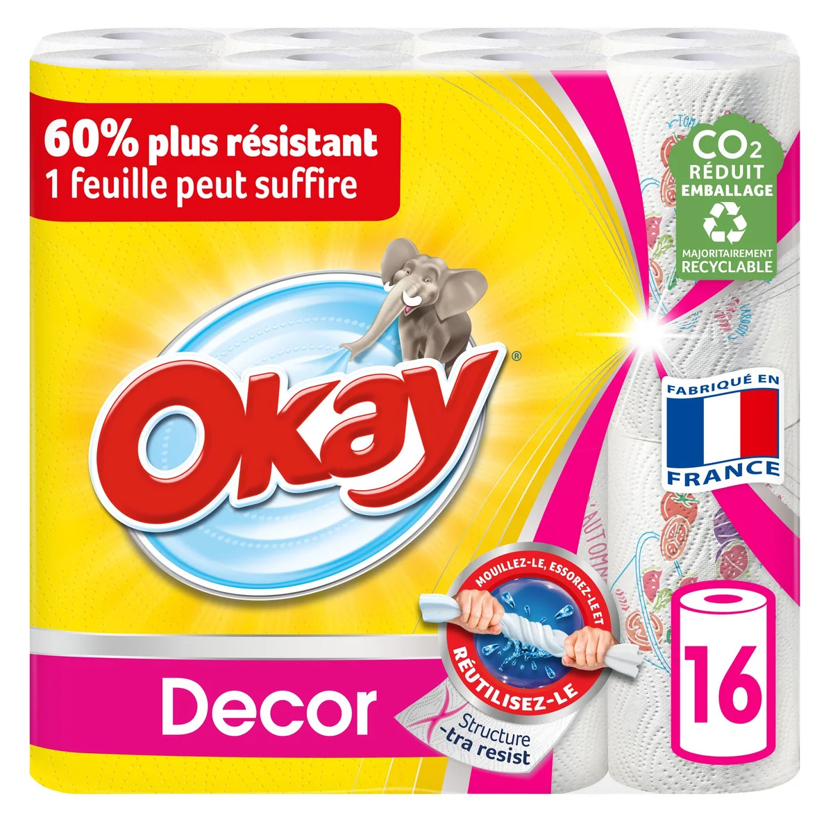 OKAY Essuie-tout décor 16 rouleaux pas cher - Auchan.fr