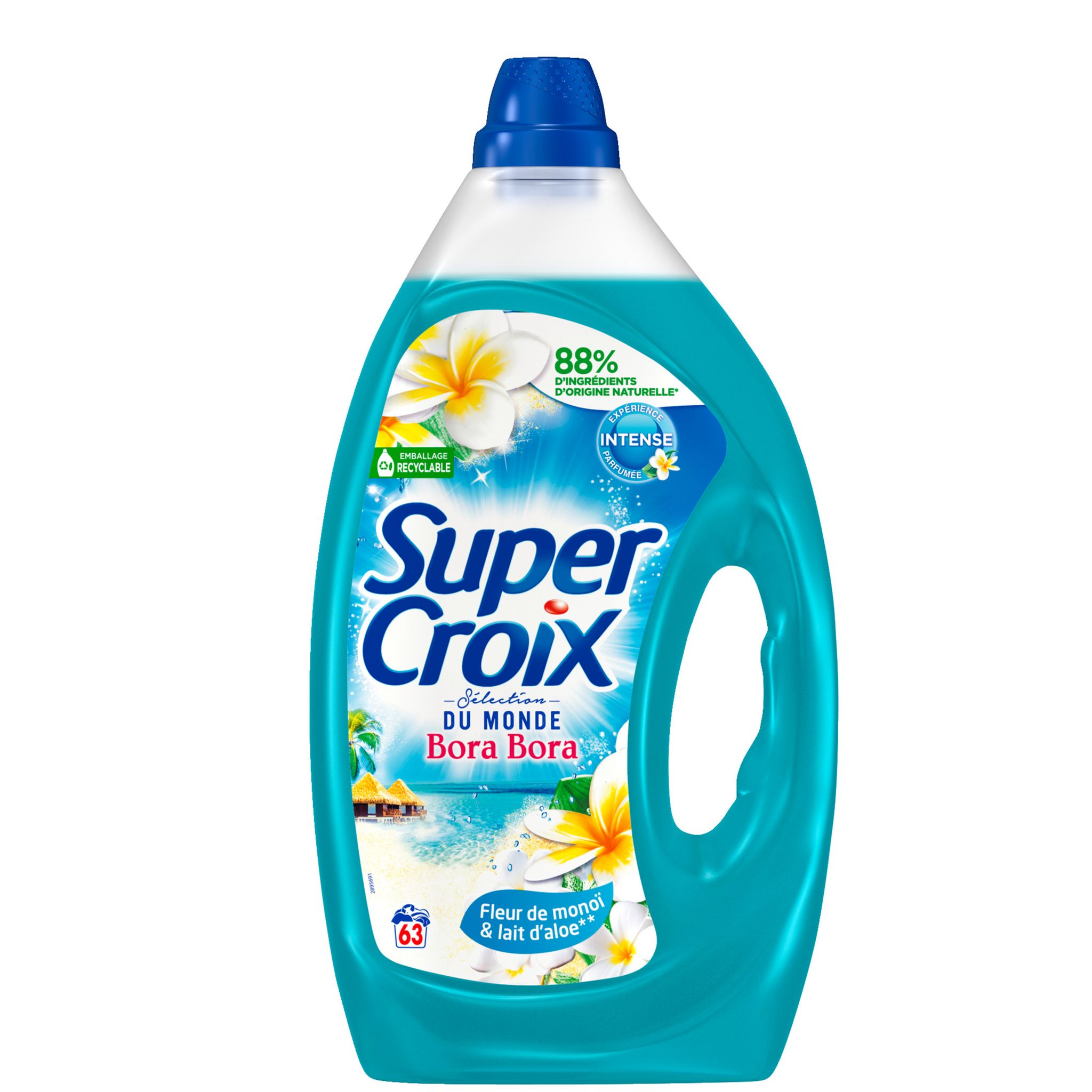 SUPER CROIX Lessive liquide Bora Bora fleur de monoï et lait d'aloe 63 ...