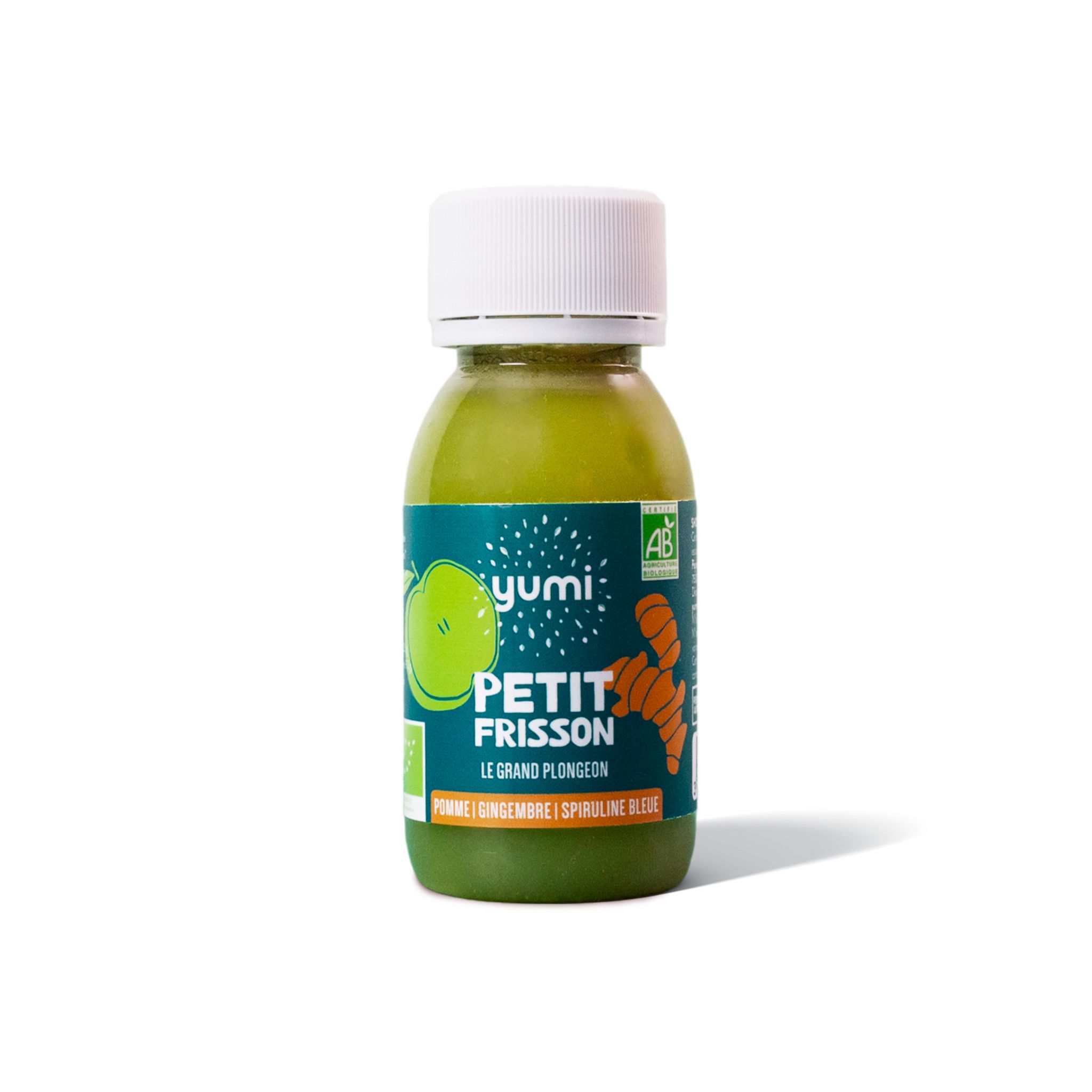 YUMI Shot Petit Frisson pomme gingembre et spiruline bleue bio 60ml pas ...