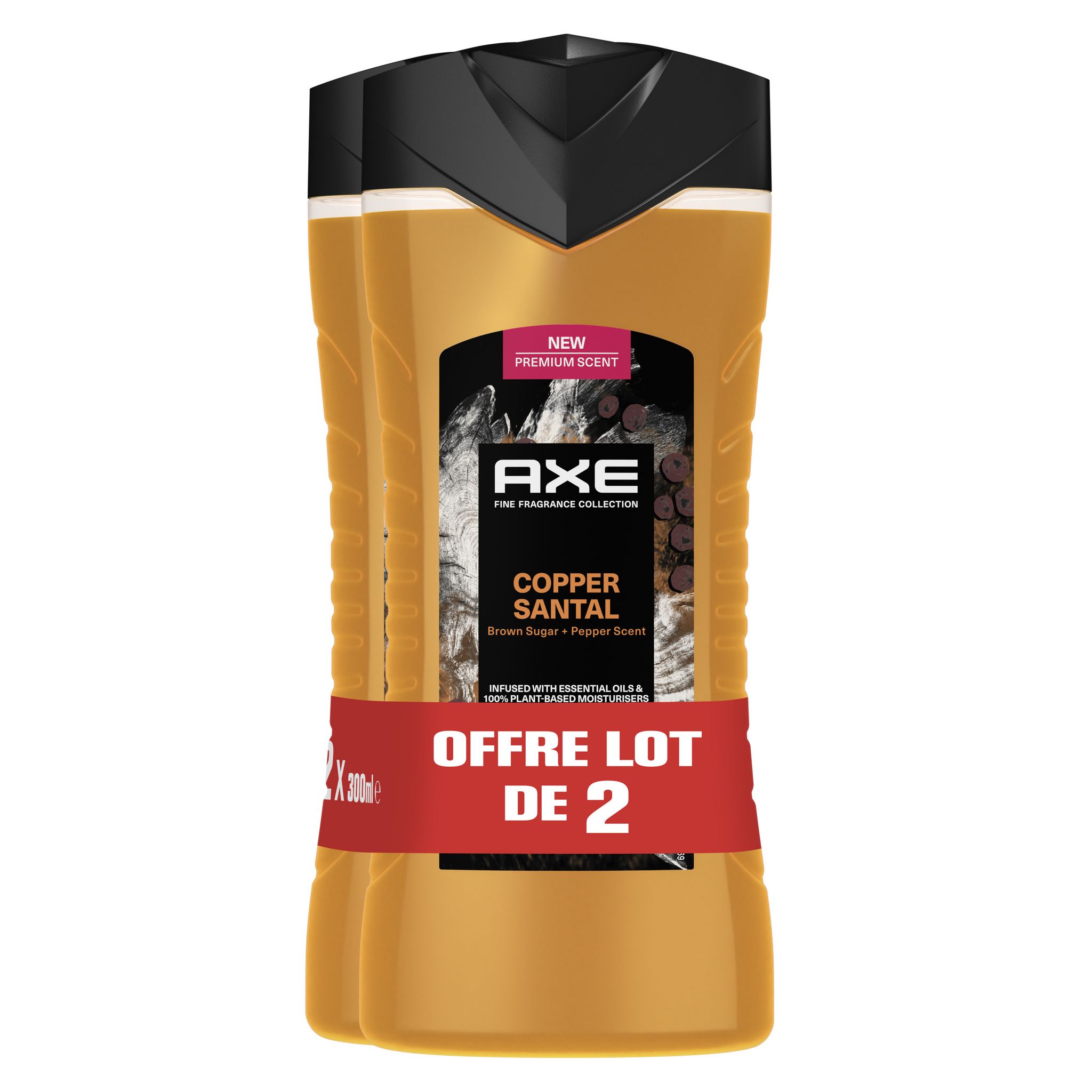 AXE Gel douche copper santal 2x300ml pas cher - Auchan.fr