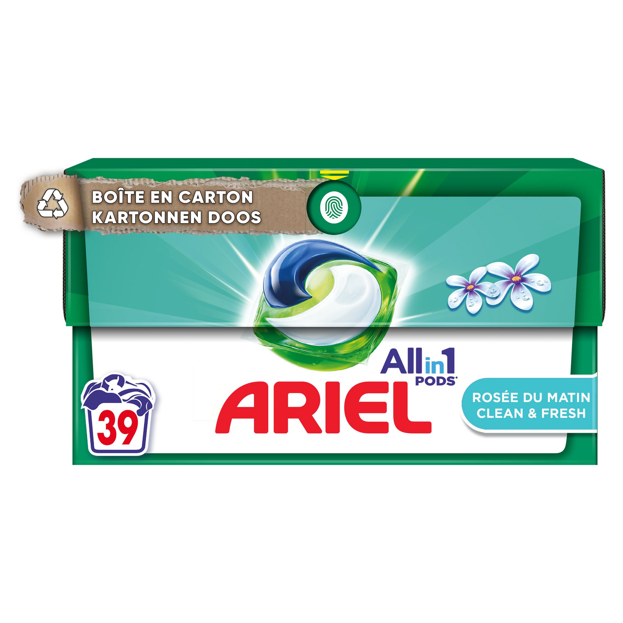 ARIEL Pods lessive capsules détergent tout en 1 rosée du matin 39 ...