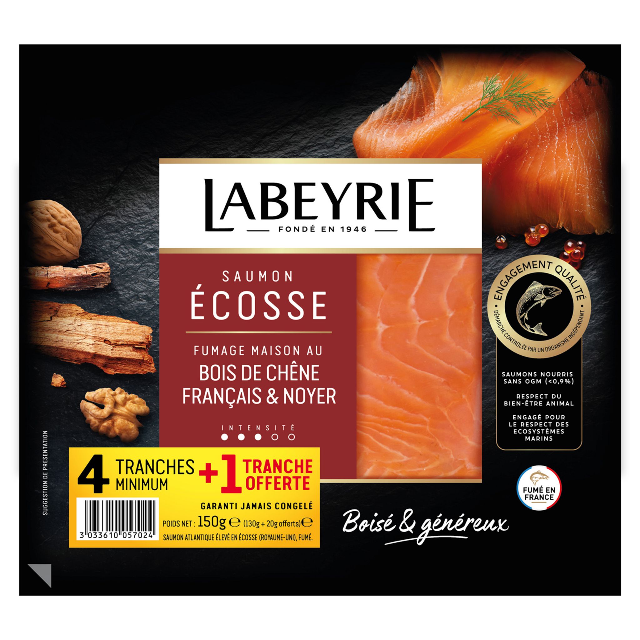 LABEYRIE Saumon fumé Écosse 5 tranches 150g pas cher - Auchan.fr