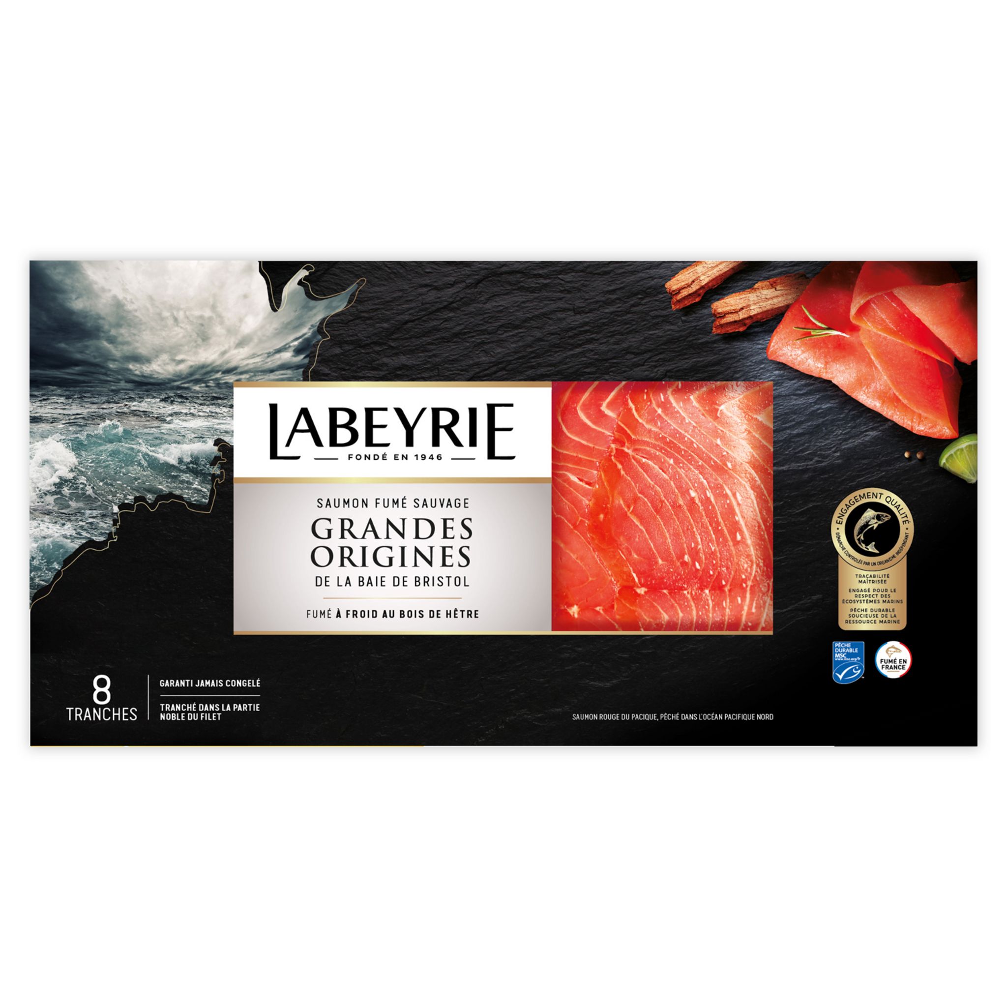 LABEYRIE Grandes origines Saumon fumé sauvage de la baie de Bristol 8 ...