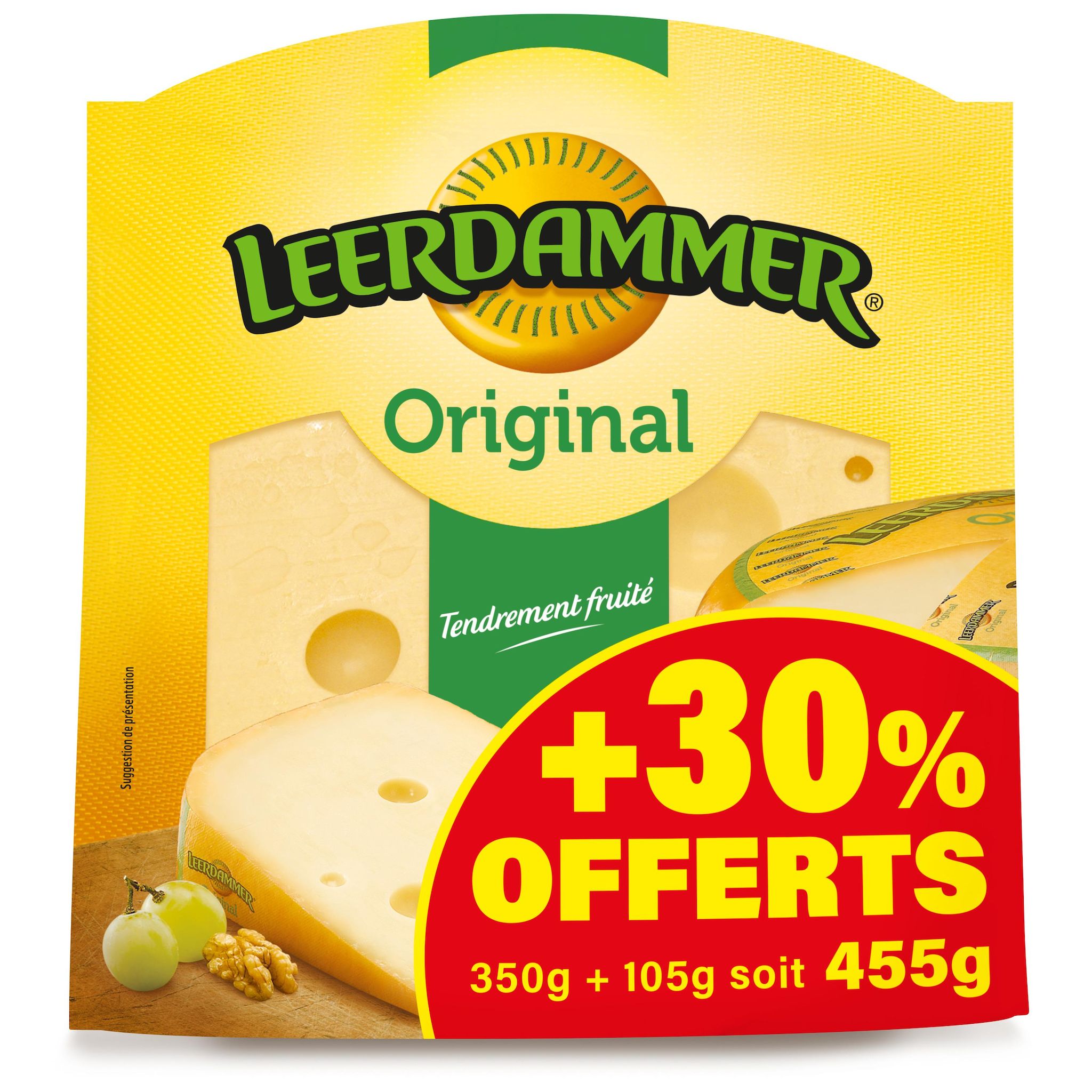LEERDAMMER L'original Fromage nature en tranche 455g pas cher - Auchan.fr