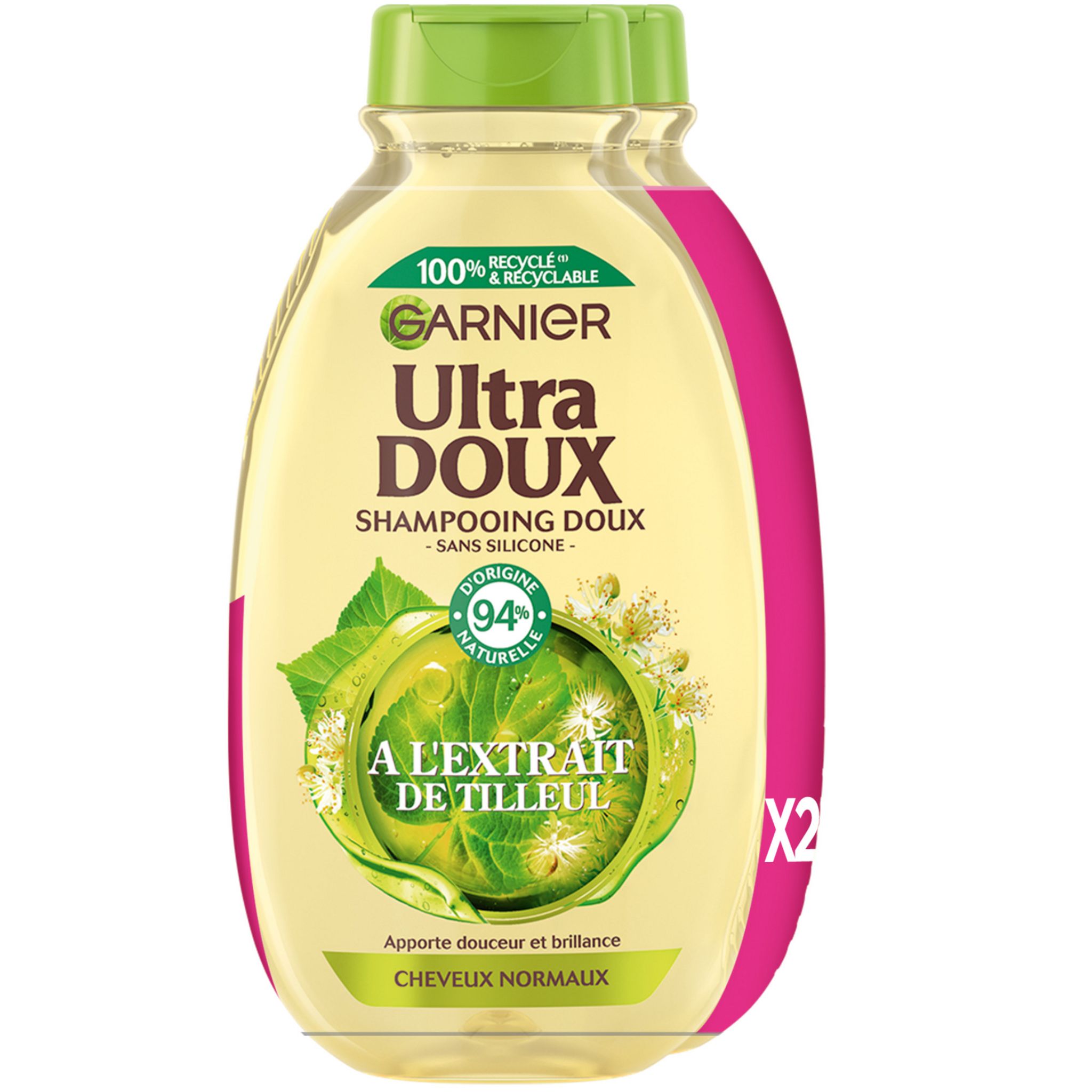 ULTRA DOUX Shampooing à l'extrait de tilleul 2x300ml pas cher - Auchan.fr