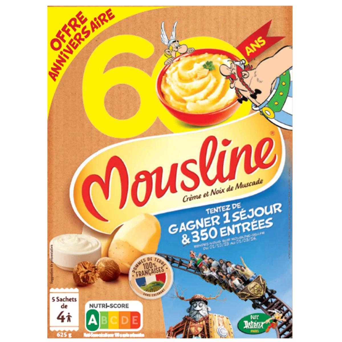 MOUSLINE Purée de pomme de terre crème et noix de muscade 5x4 portions ...