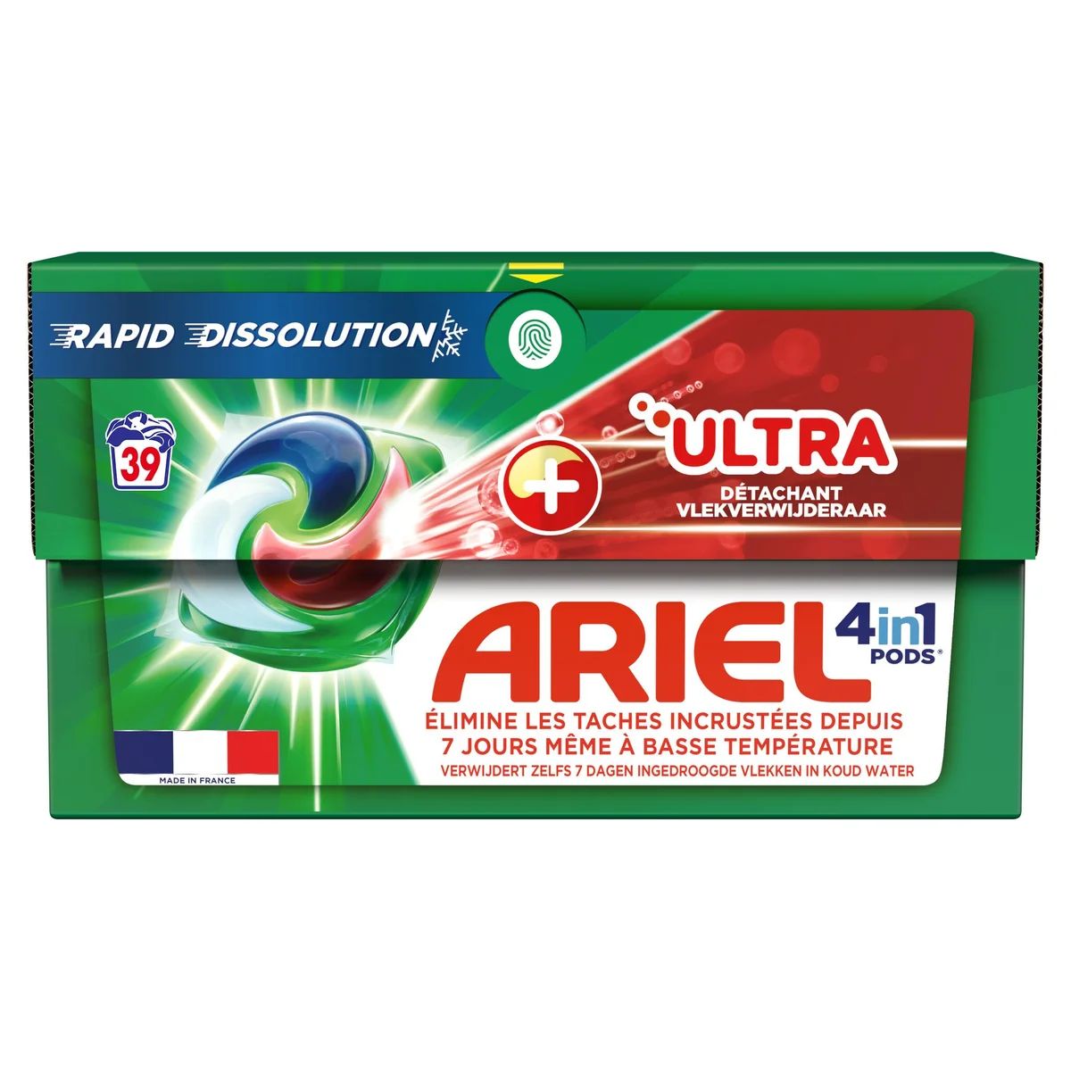 ARIEL Pods lessive capsules 4 en 1 + ultra détachant 39 lavages 39 ...