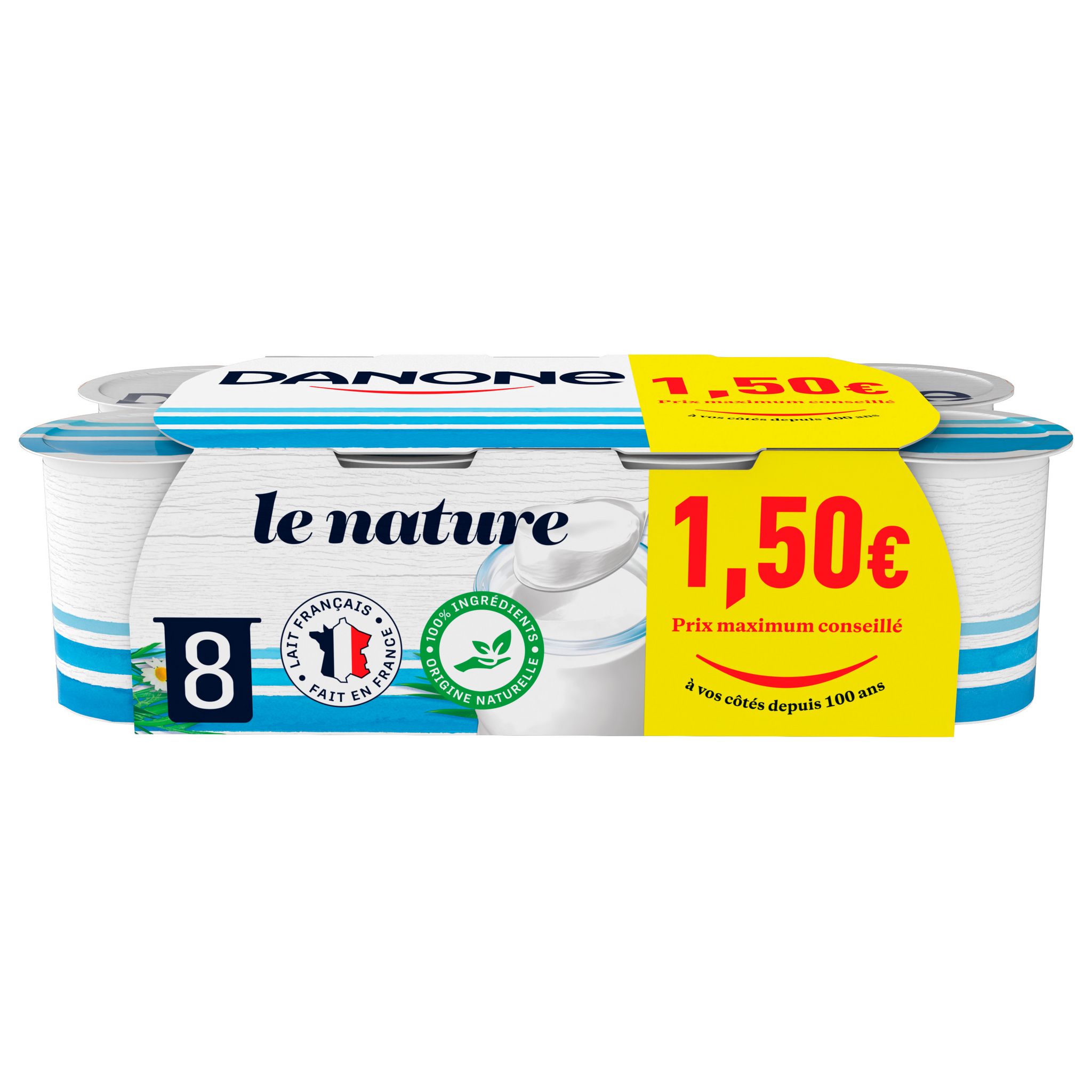 DANONE Yaourt nature 8x125g pas cher - Auchan.fr