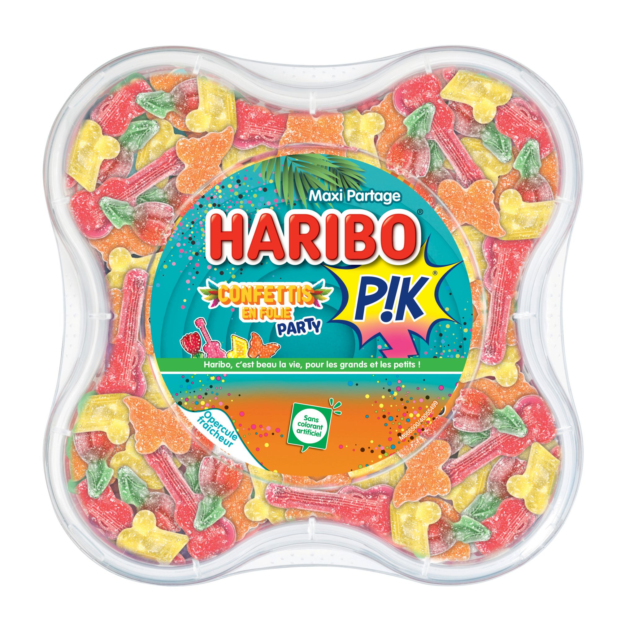 HARIBO Pik Assortiment de bonbons gélifiés confettis en folie 550g pas ...
