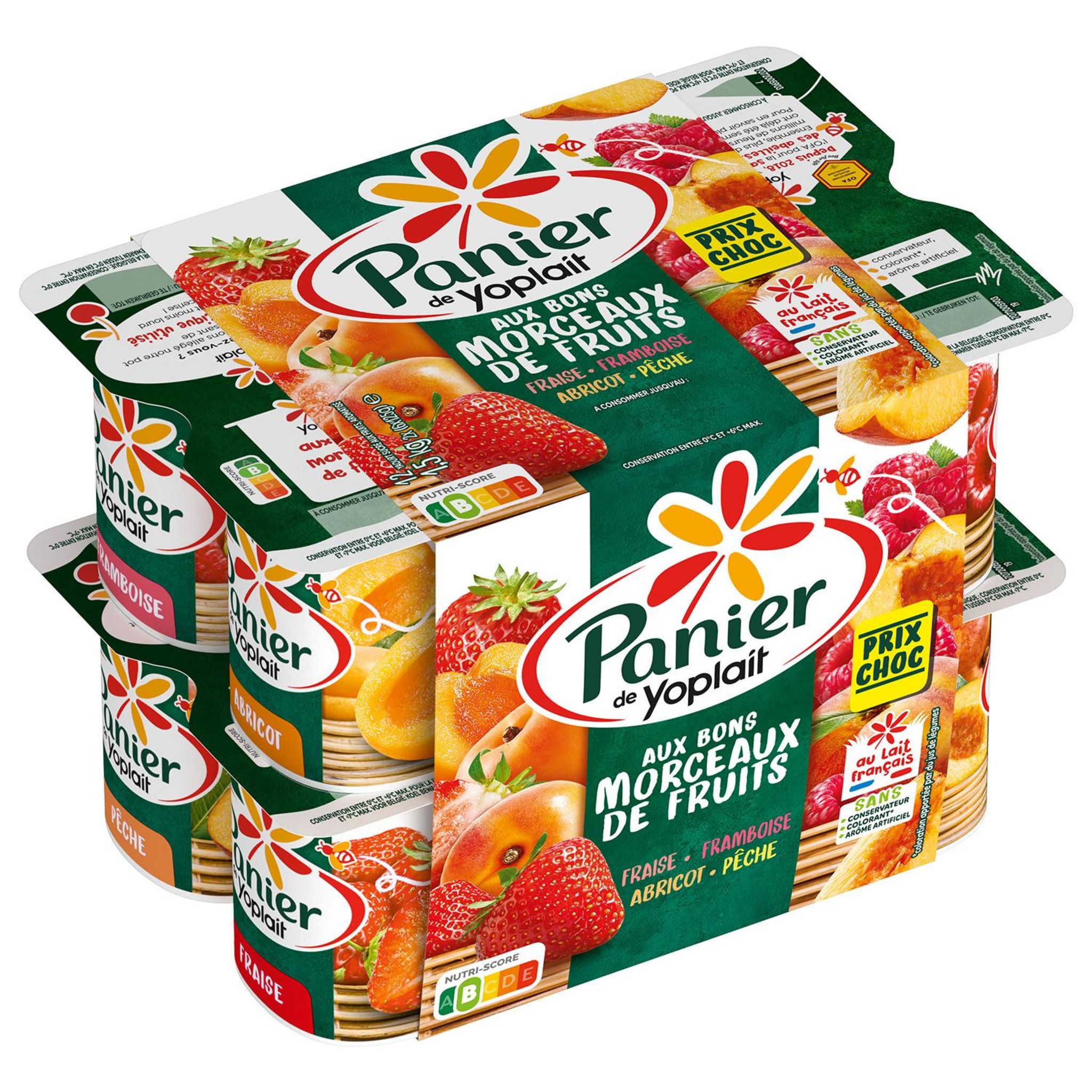 PANIER DE YOPLAIT Yaourt aux fruits panaché avec morceaux 12x125g pas ...