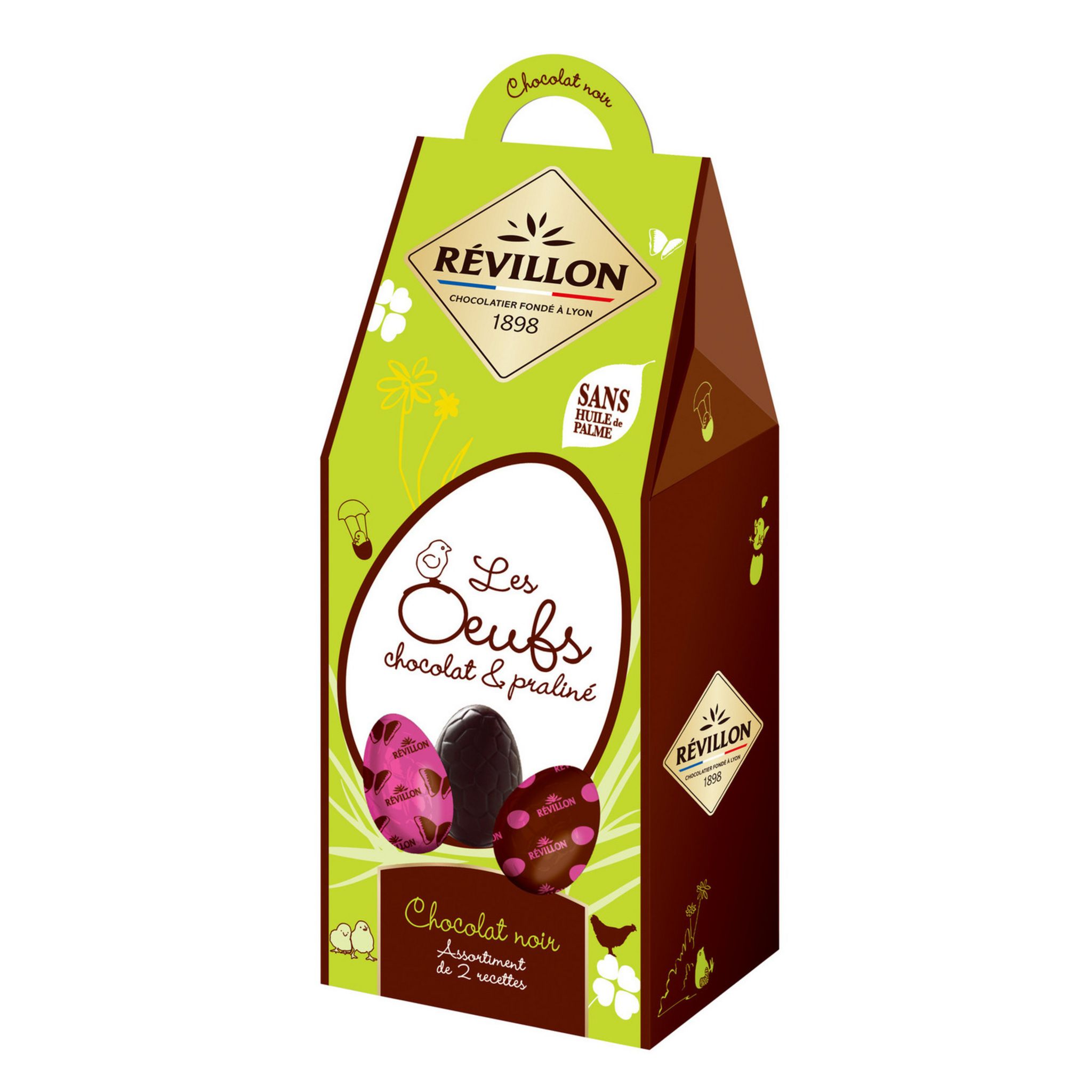REVILLON CHOCOLATIER Oeufs au chocolat noir et praliné duo de recette ...