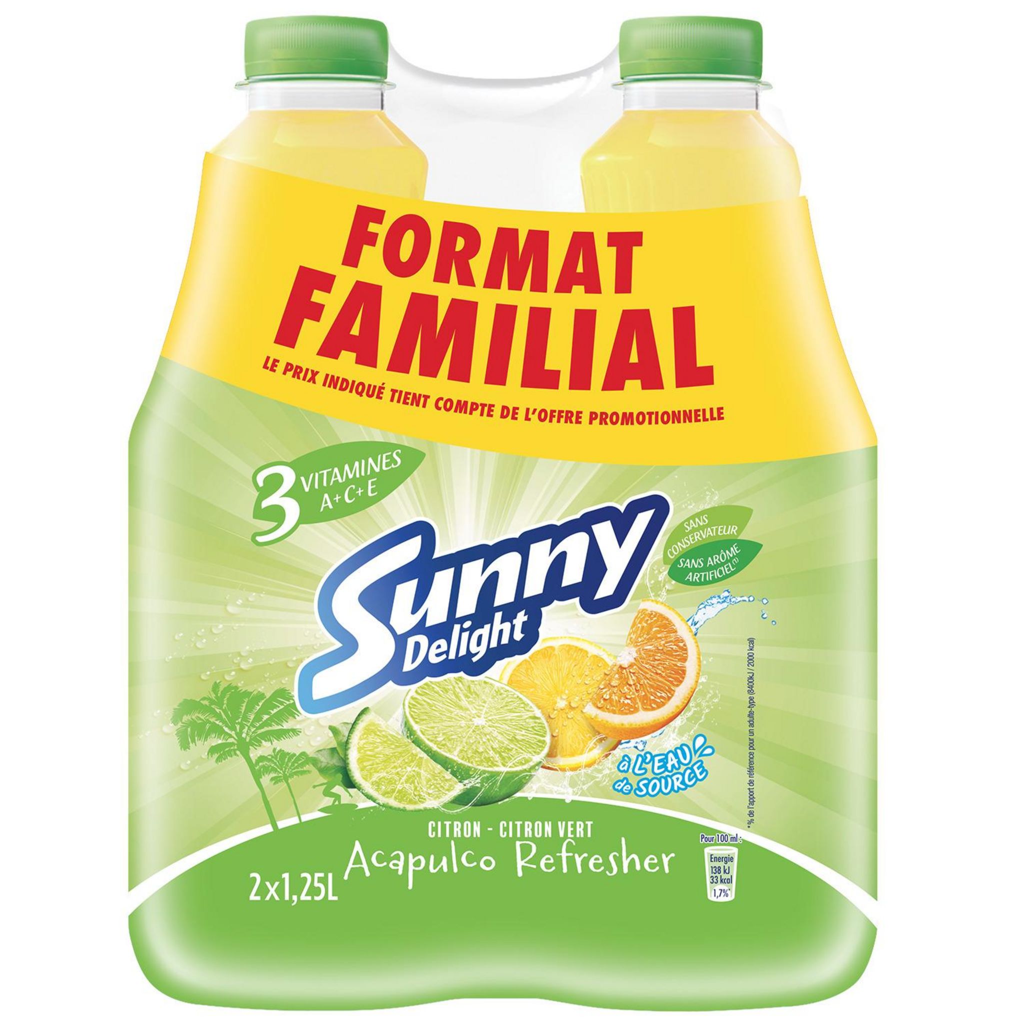 SUNNY DELIGHT Boisson acapulco refresher 2x1,25l pas cher - Auchan.fr